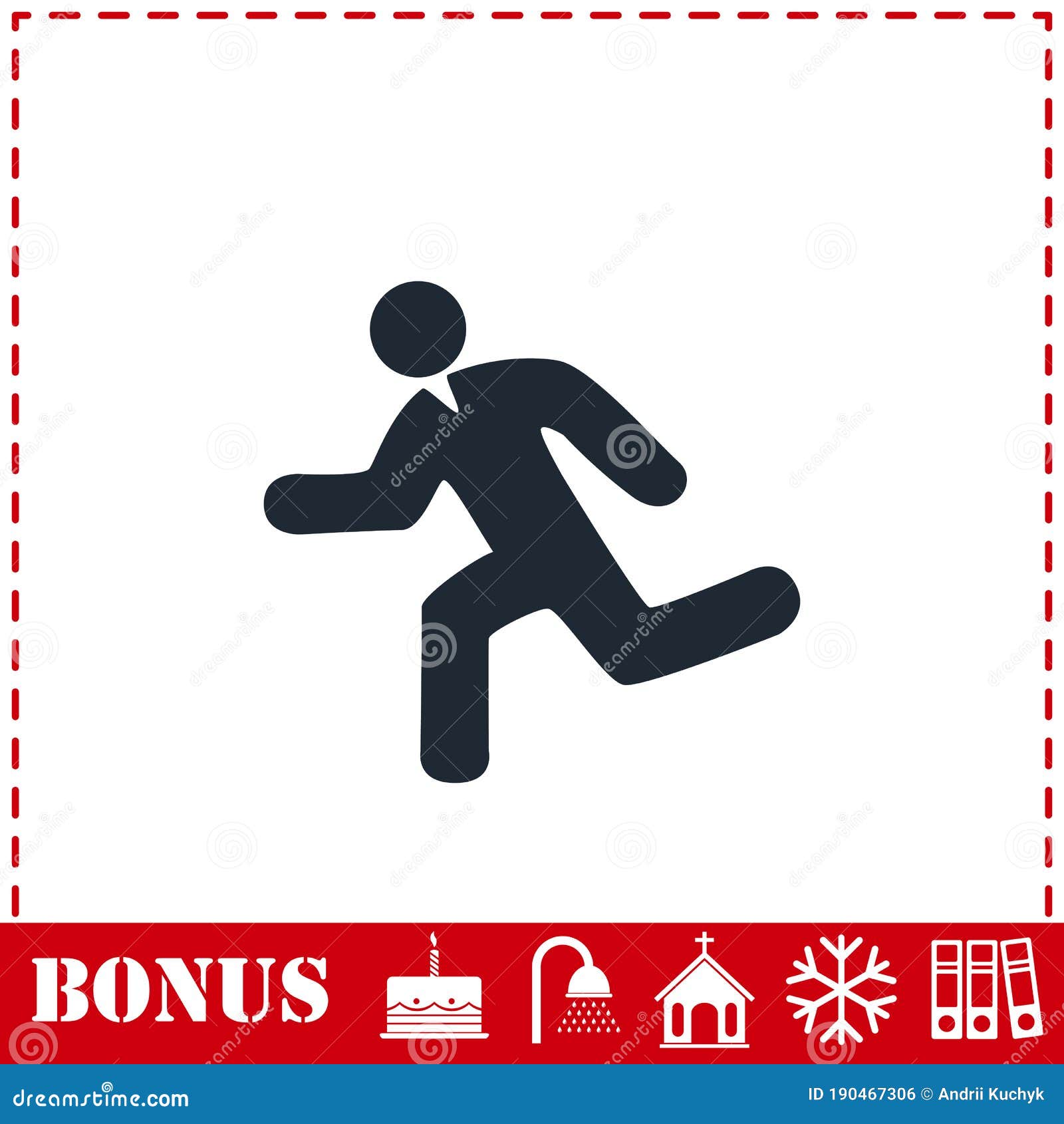 Run icon flat stock illustration. Illustration of poster - 190467306