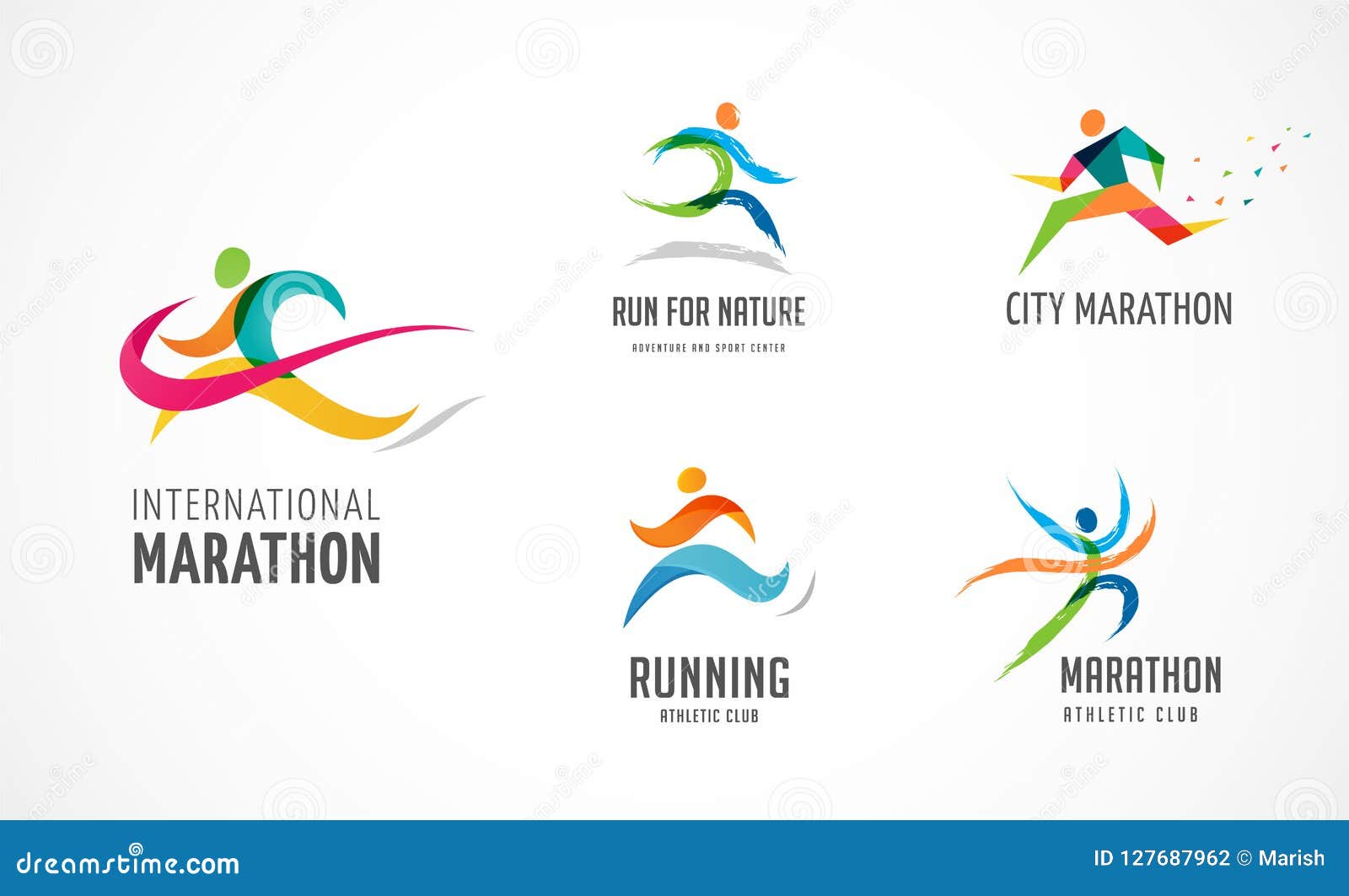 Run Icon, Symbol, Running Marathon Poster and Logo Collection Stock ...