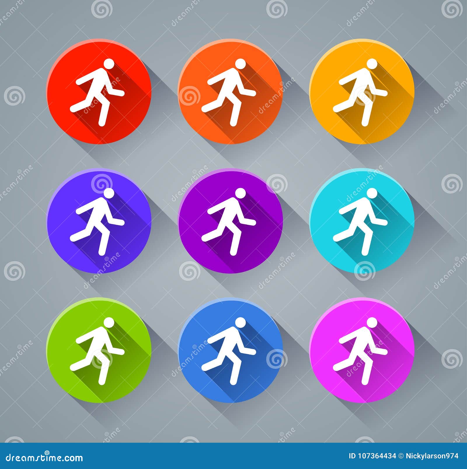 Run Icons with Various Colors Stock Vector - Illustration of running ...