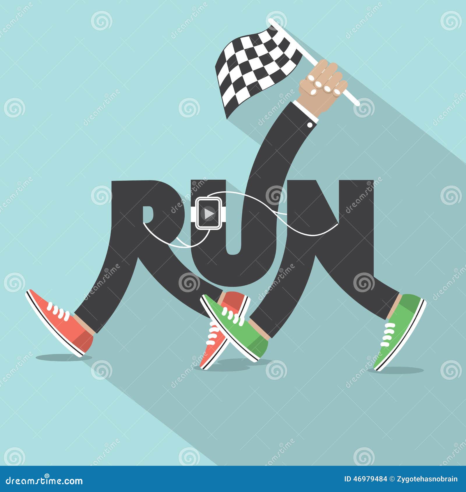 Run with Legs Typography Design Stock Vector - Illustration of player ...