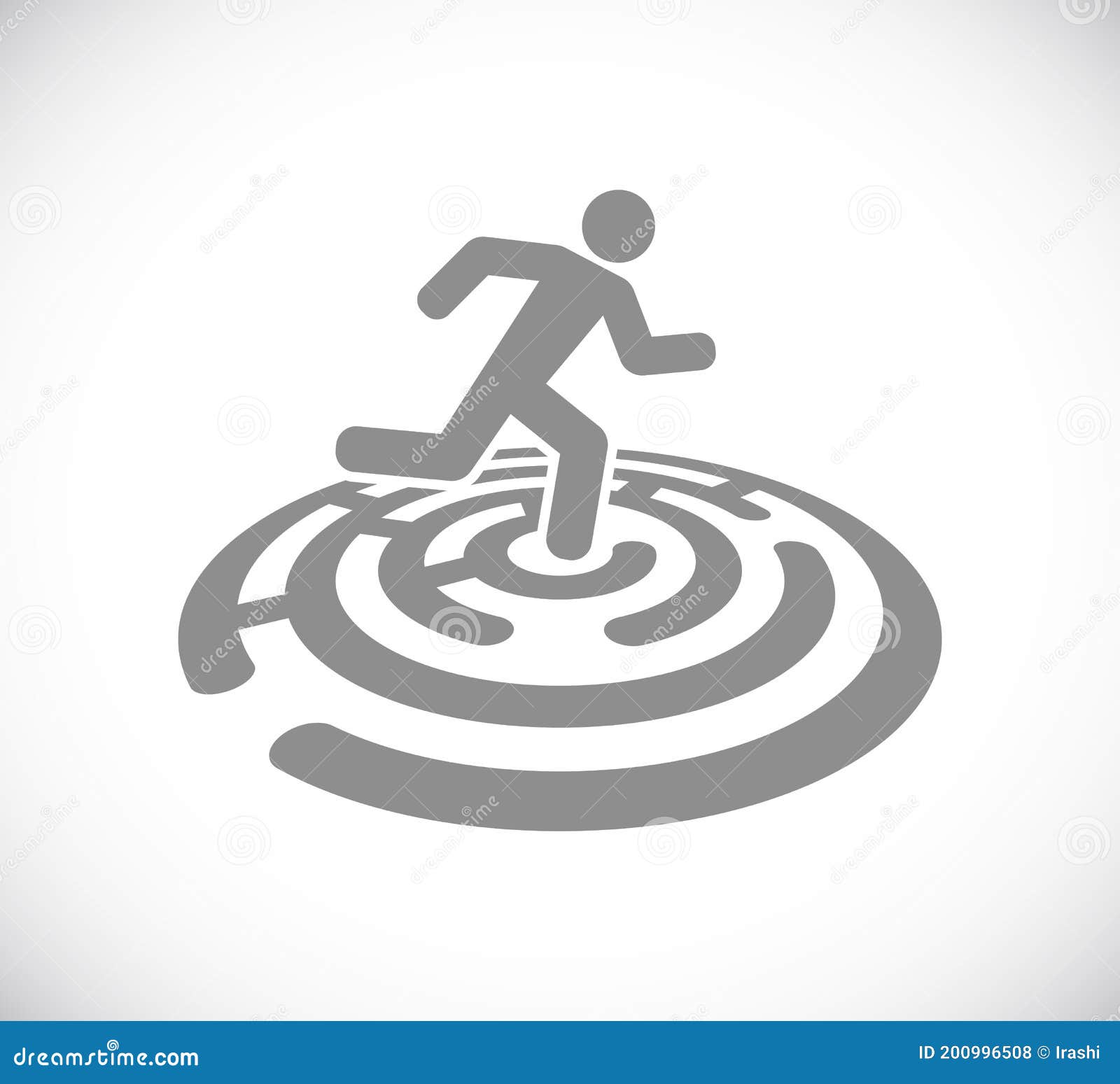 Run man inside maze stock vector. Illustration of sign - 200996508