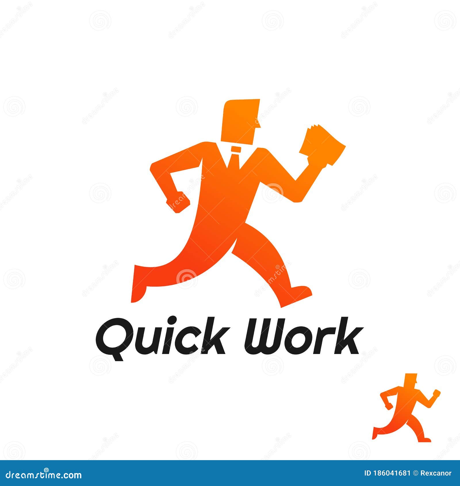 Run man office logo design stock vector. Illustration of deadline ...