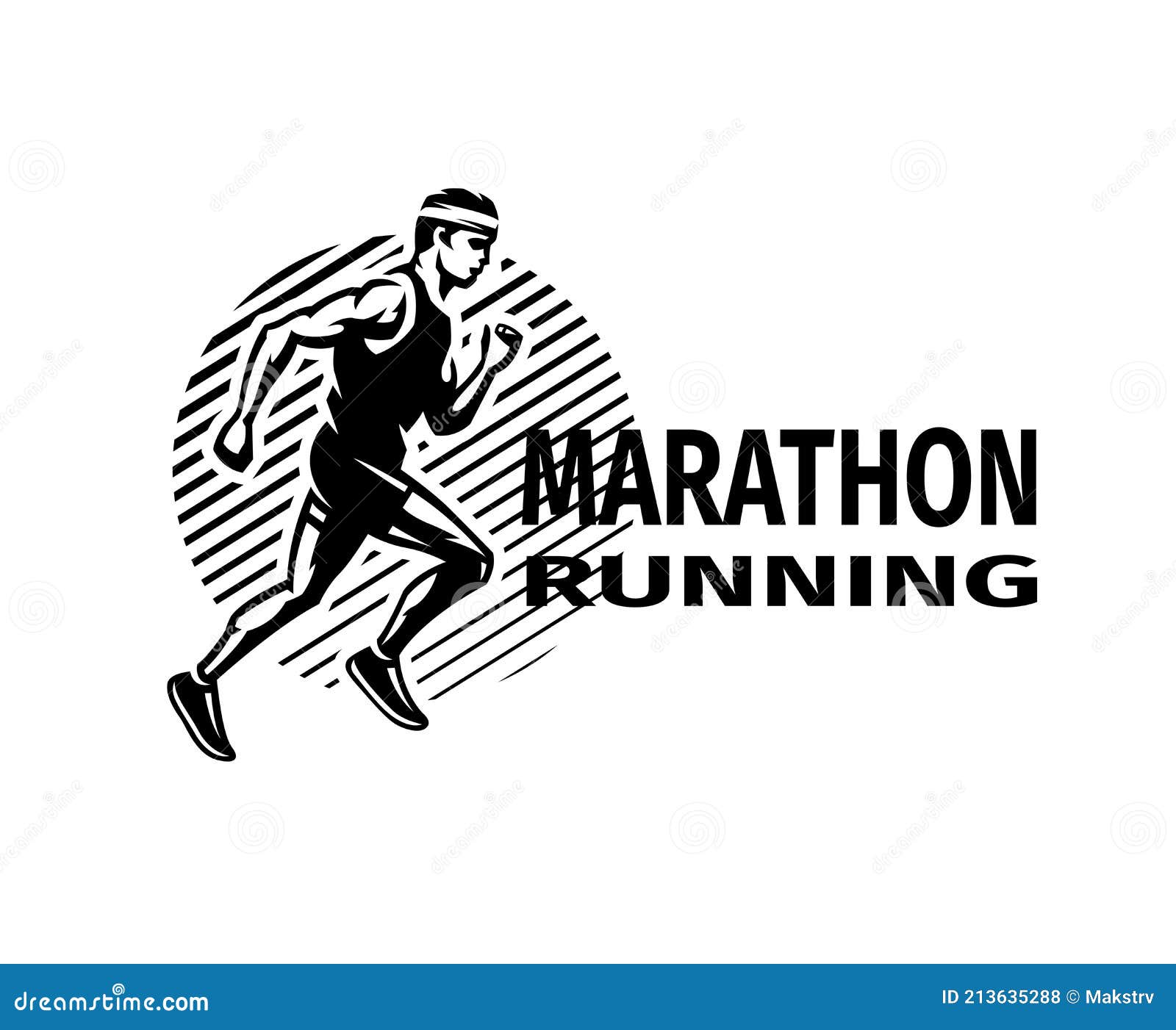 Run Marathon. Running Man, Logo, Emblem. Vector Illustration. Stock ...
