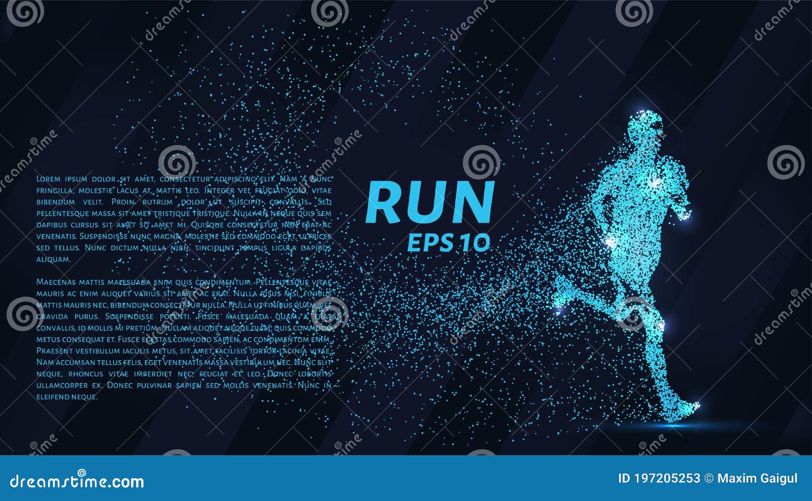 Run Out of Particles. the Runner Consists of Dots and Circles Stock ...