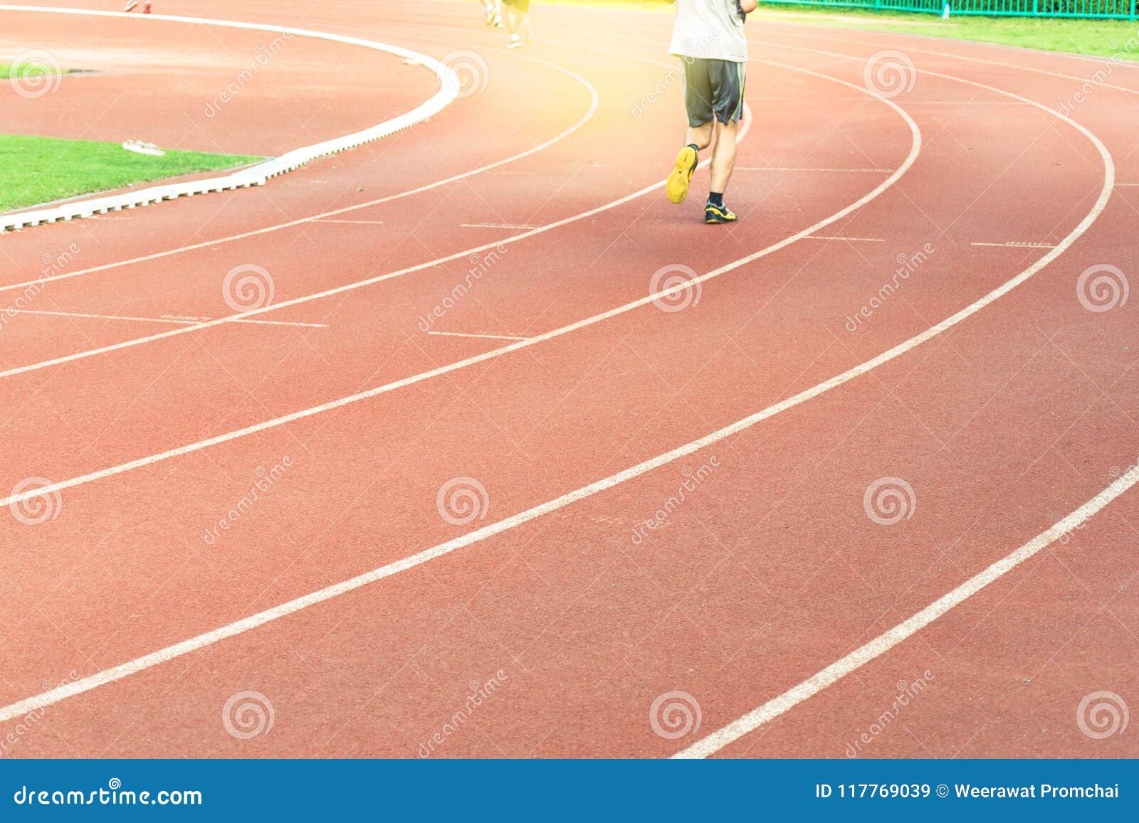 Run Race Track in Sport Stadium Stock Image - Image of game, lane ...
