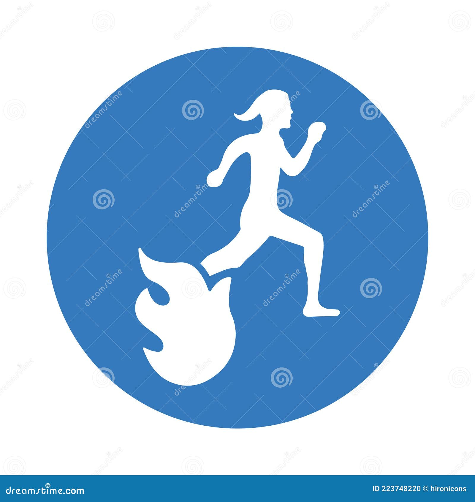 Run, Runner, Fire Danger Icon. Blue Color Vector Stock Vector ...