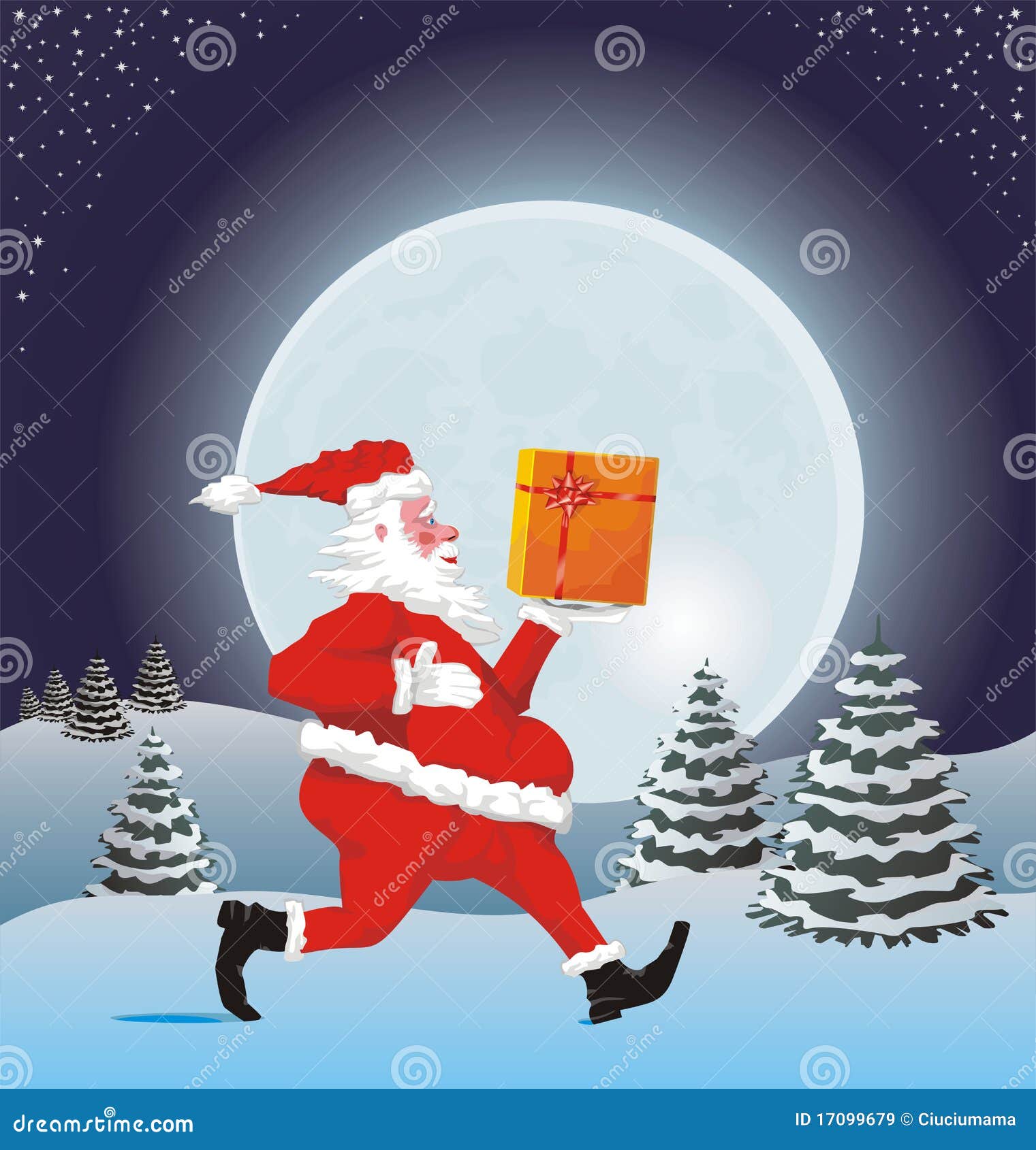 Run, santa, run stock vector. Illustration of winter - 17099679