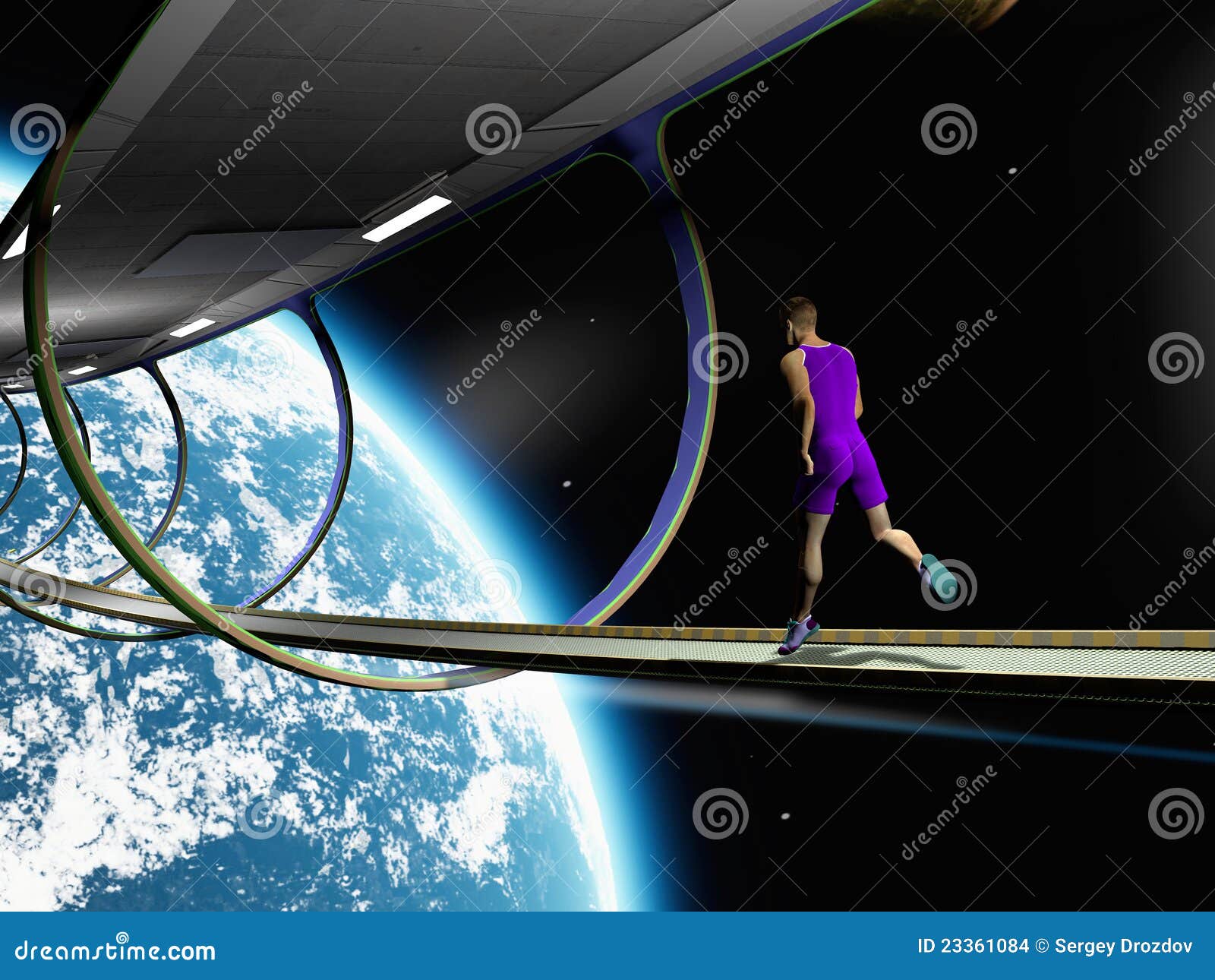Run in space stock illustration. Illustration of athletes - 23361084