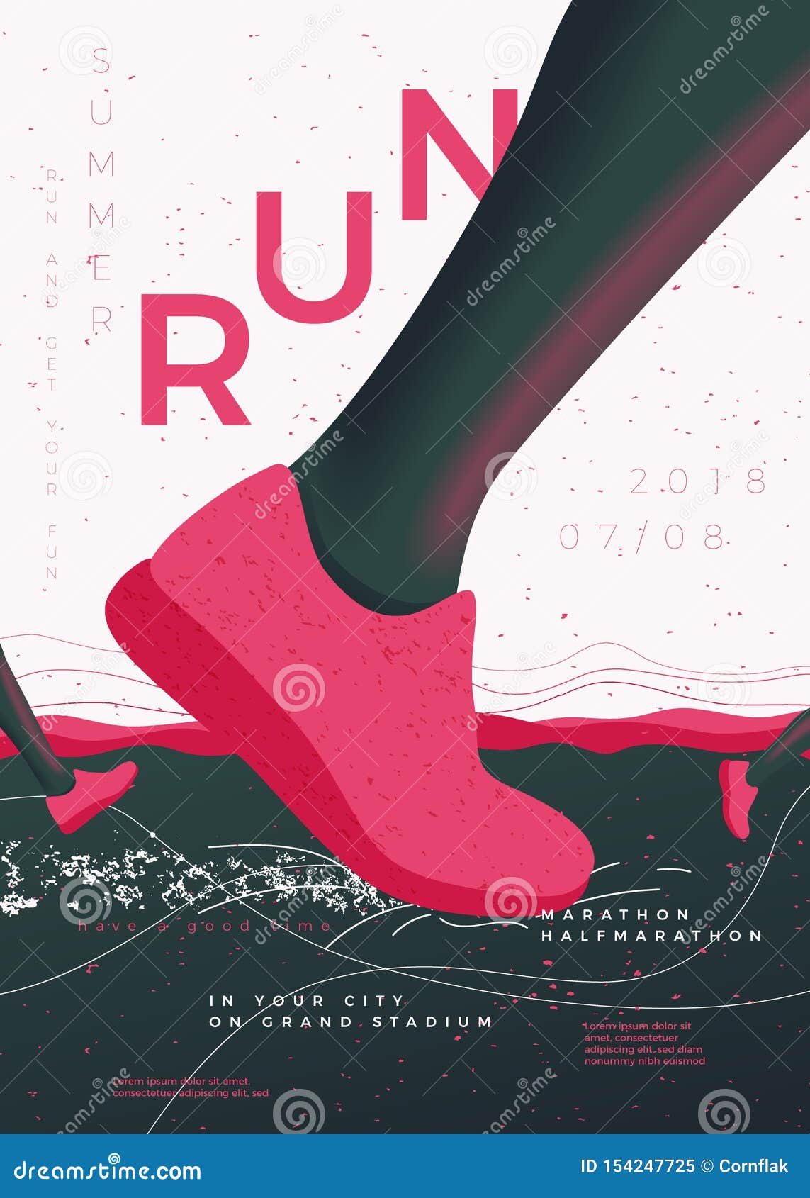 Vector Typographic Running Poster Template Stock Vector - Illustration ...