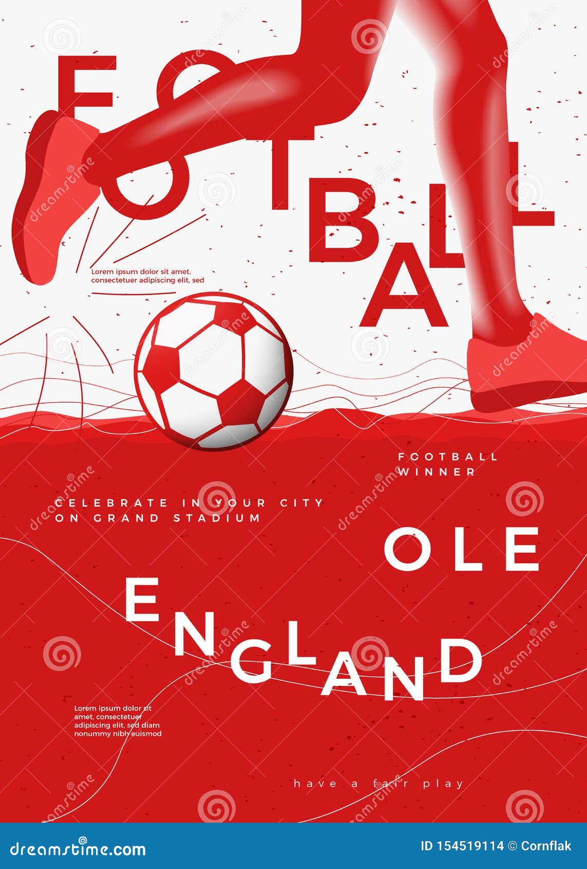 Vector Typographic England Winner Football Poster Stock Vector ...