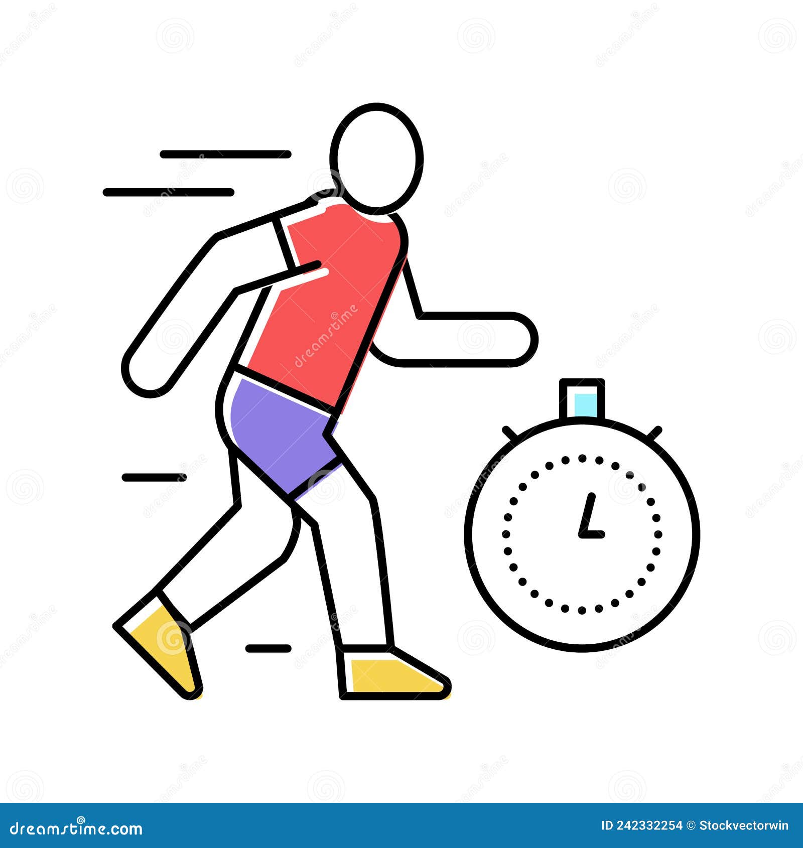 Run on Time Color Icon Vector Illustration Stock Vector - Illustration ...