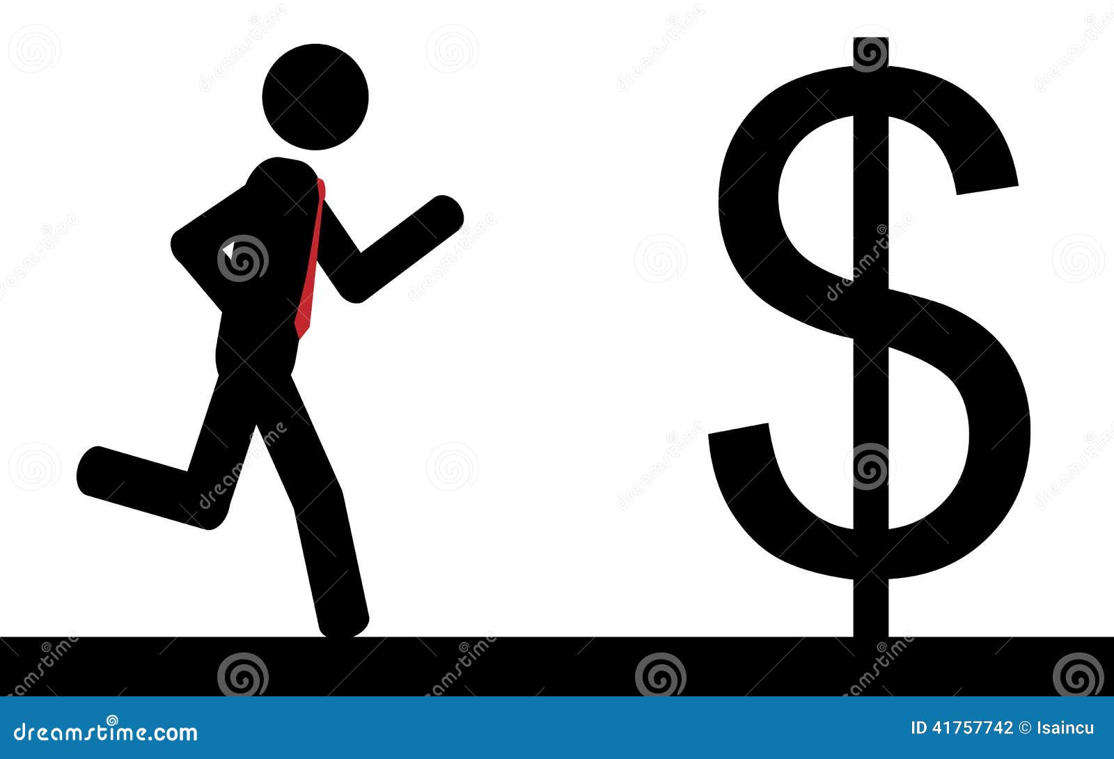 Run to dollar stock vector. Illustration of isolated - 41757742