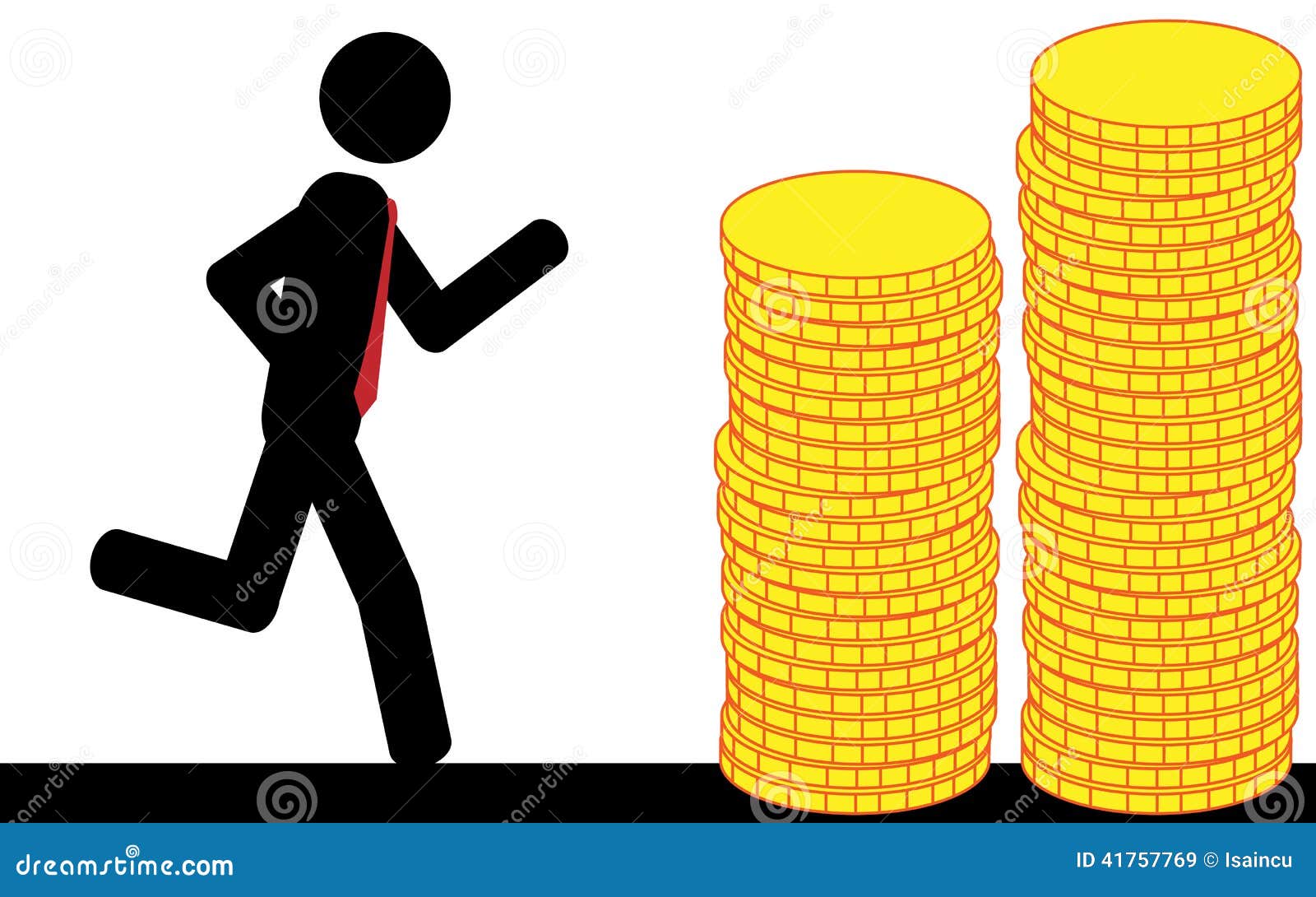 Run to gold coins stock vector. Illustration of black - 41757769