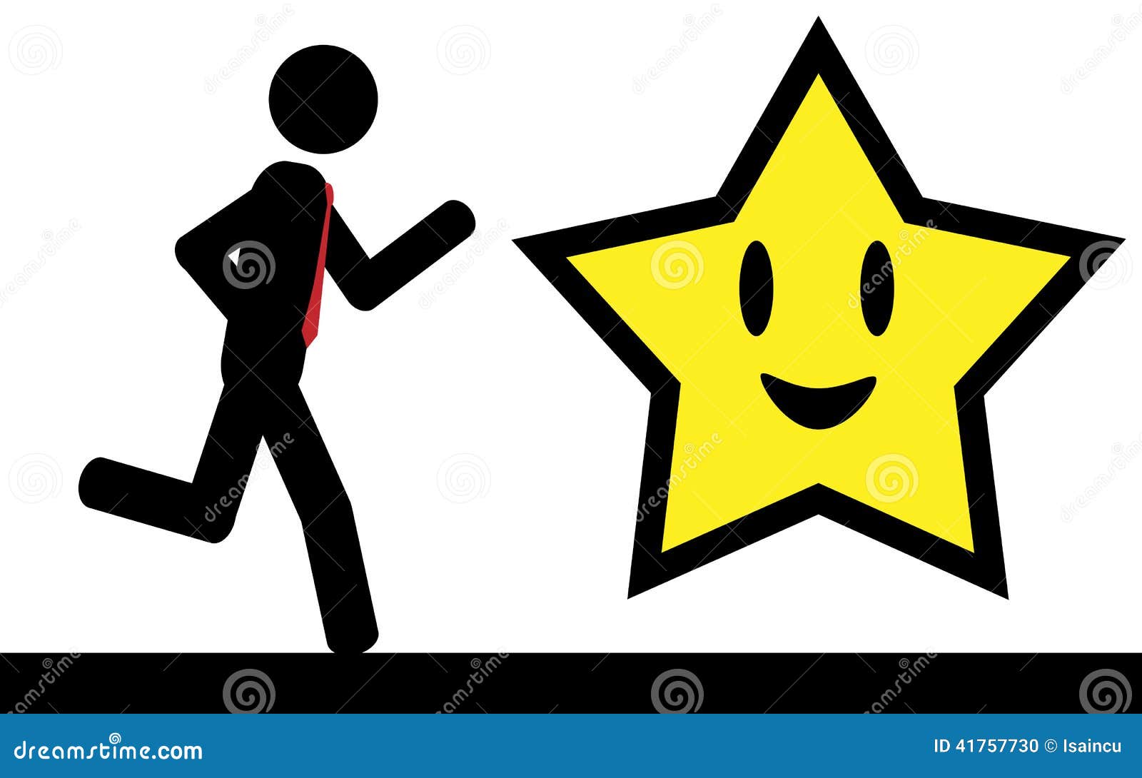 Run to star stock vector. Illustration of bright, fast - 41757730