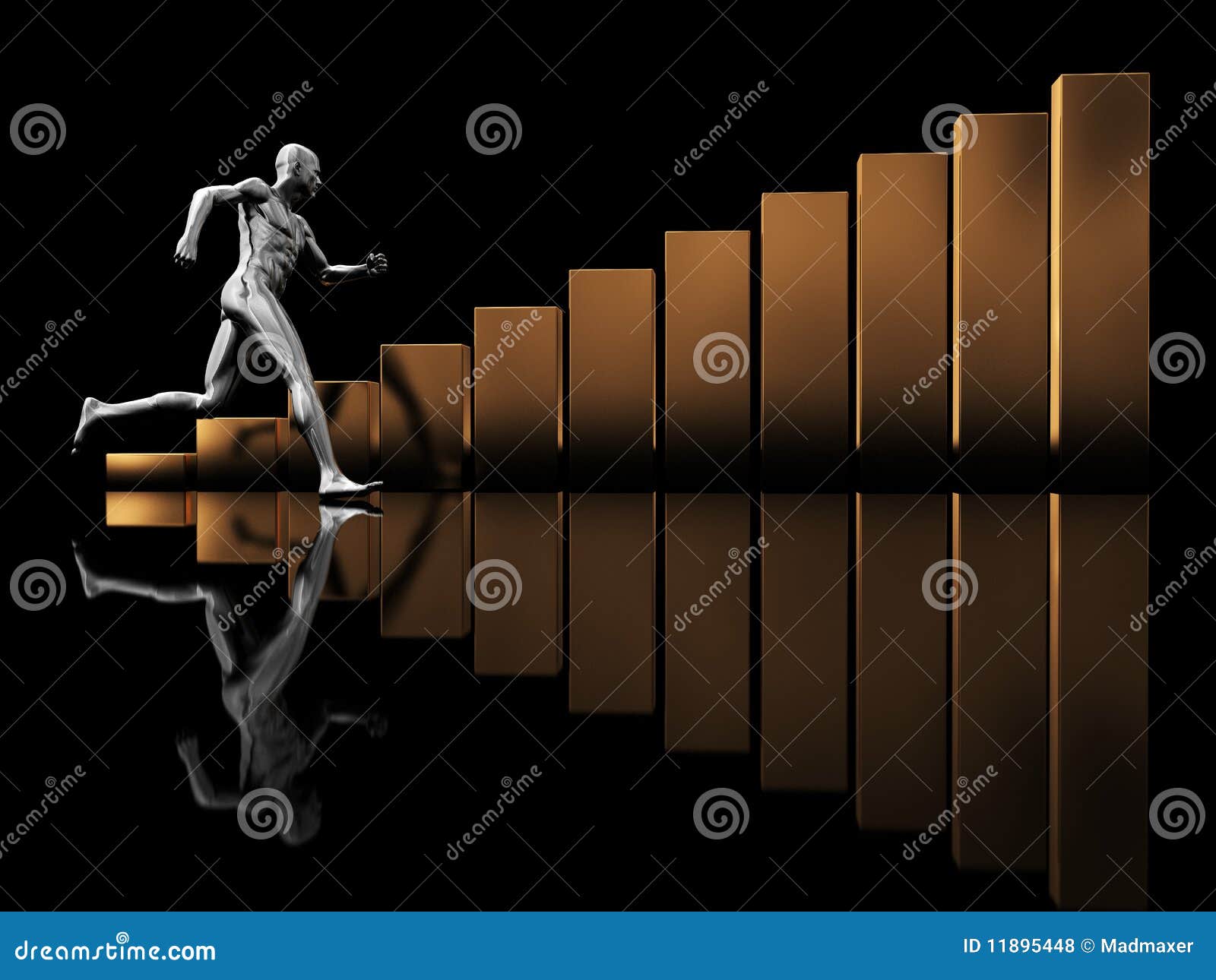 Run to success stock illustration. Illustration of metal - 11895448