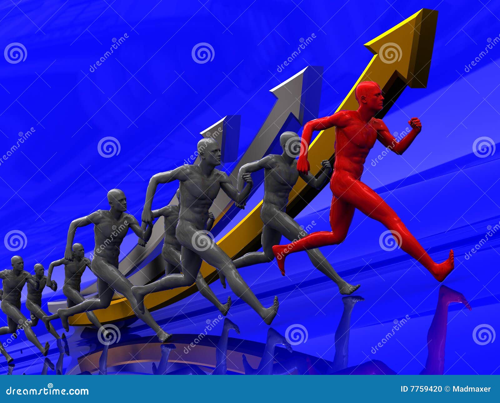 Run to success stock illustration. Illustration of community - 7759420