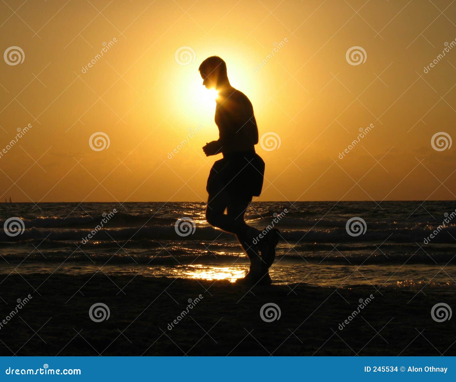 Run to the sun stock photo. Image of silhouette, jogging - 245534