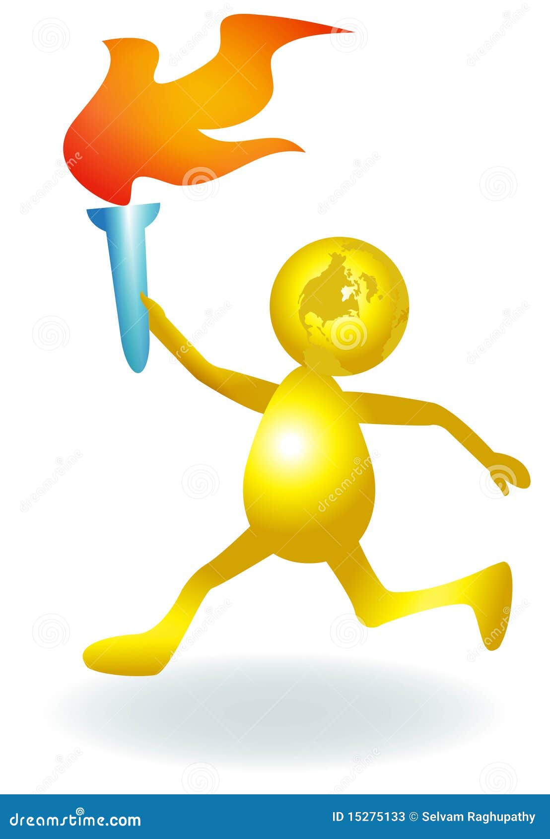 Run with torch stock vector. Illustration of illustrated - 15275133