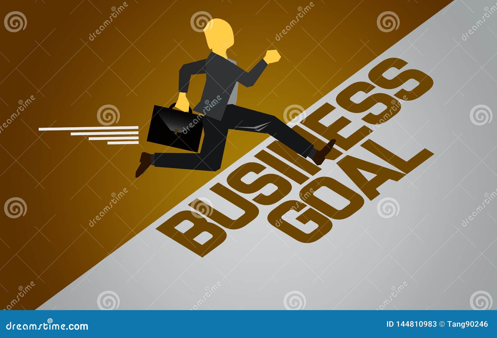 Run Toward Business Goal for Success Stock Illustration - Illustration ...