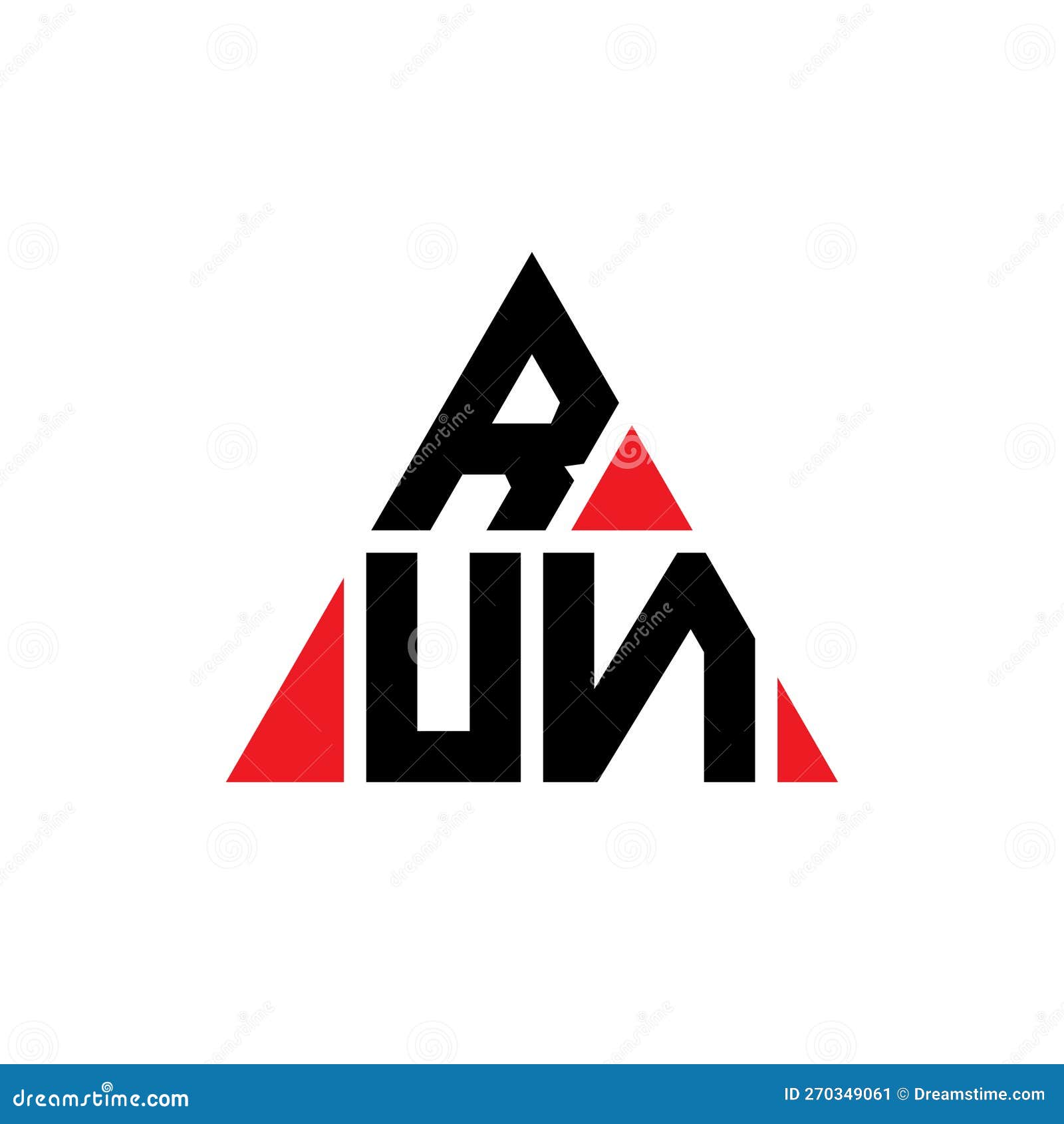 RUN Triangle Letter Logo Design with Triangle Shape. RUN Triangle Logo ...