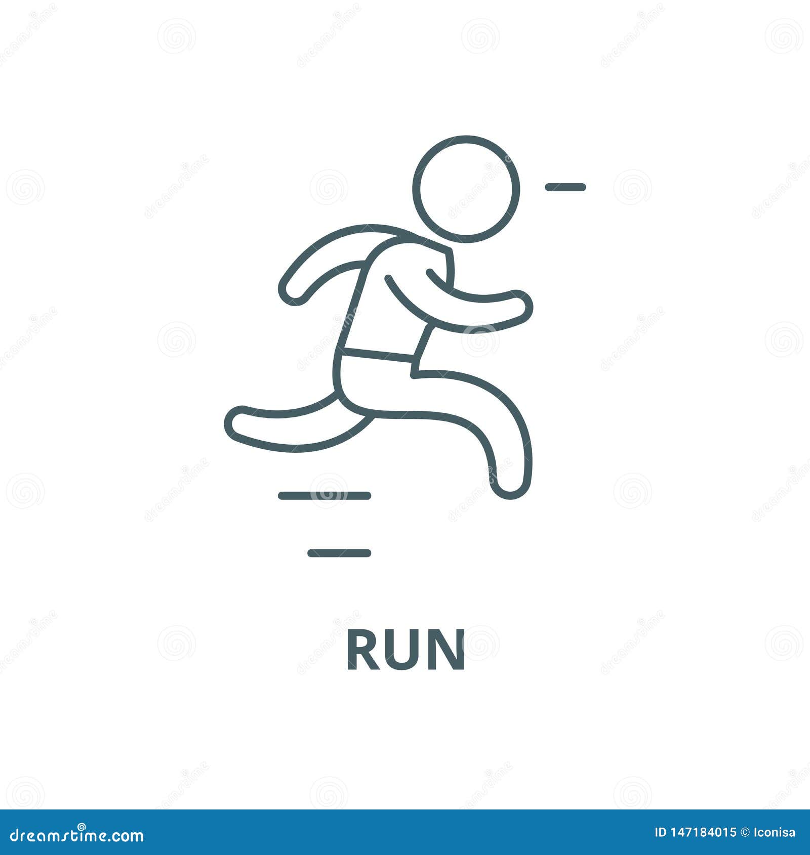 Run Vector Line Icon, Linear Concept, Outline Sign, Symbol Stock Vector ...