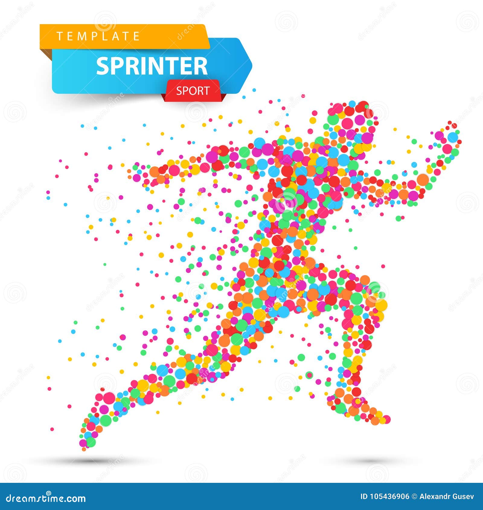 Run, Winner Man. Image Consisting of Dots. Stock Vector - Illustration ...