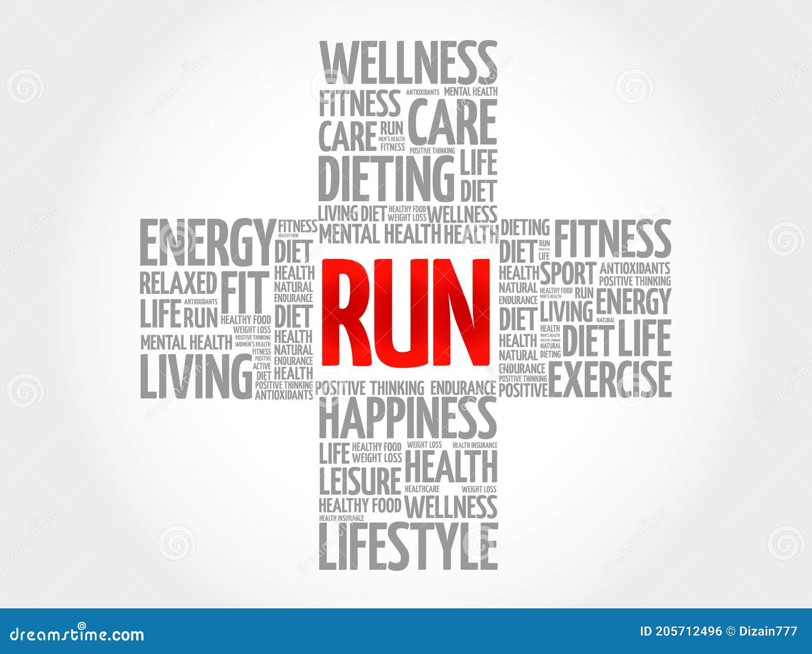 RUN word cloud stock illustration. Illustration of live - 205712496