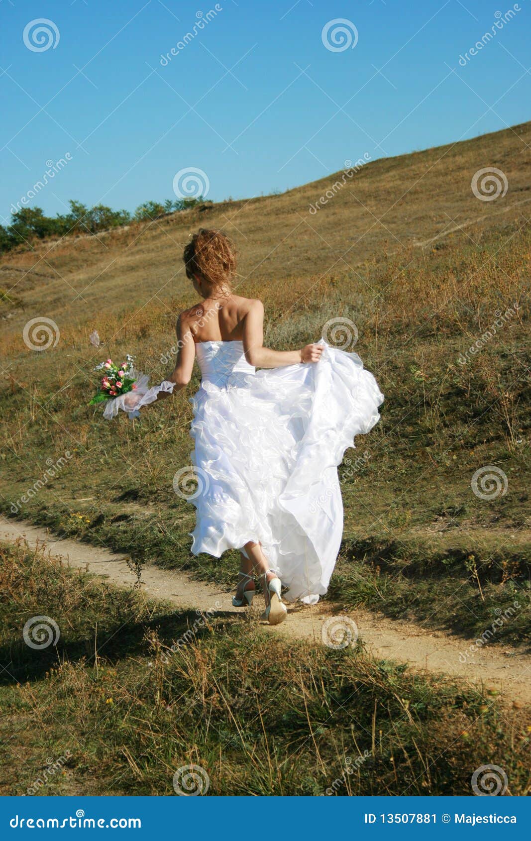 Runaway bride stock image. Image of freedom, girl, flower - 13507881