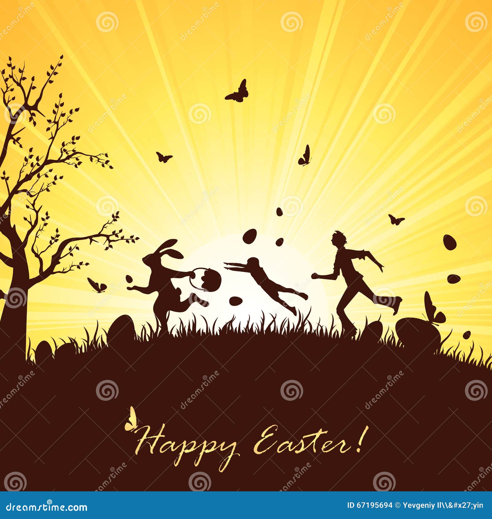 Runaway Easter bunny stock vector. Illustration of rabbit - 67195694