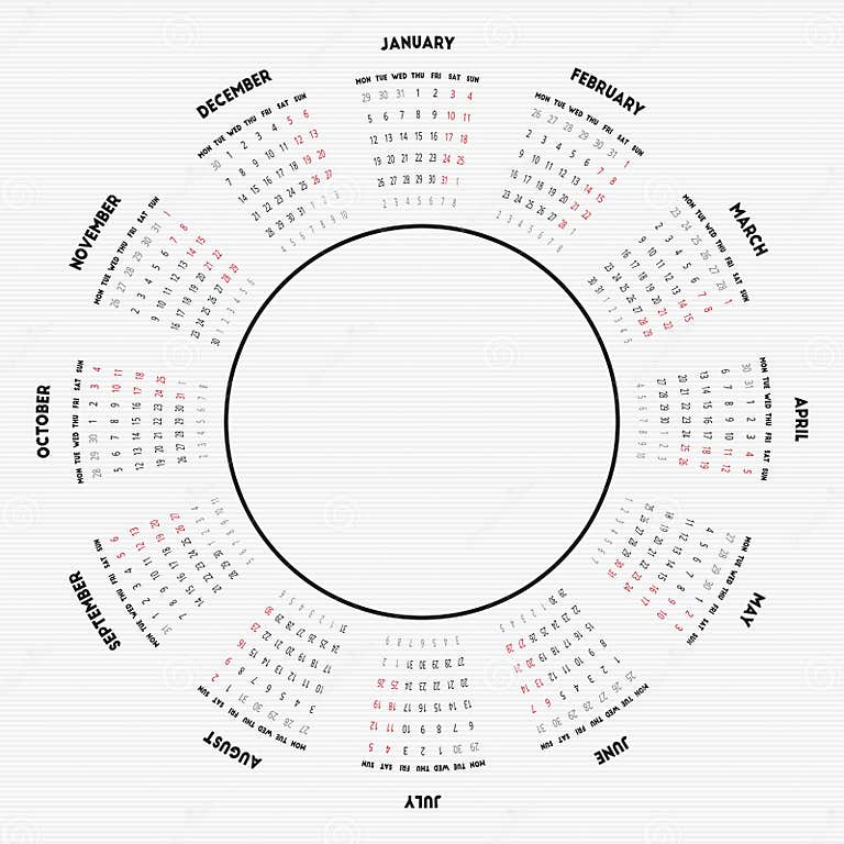 Rund kalender 2015 vektor illustrationer. Illustration av dagbok - 45961425