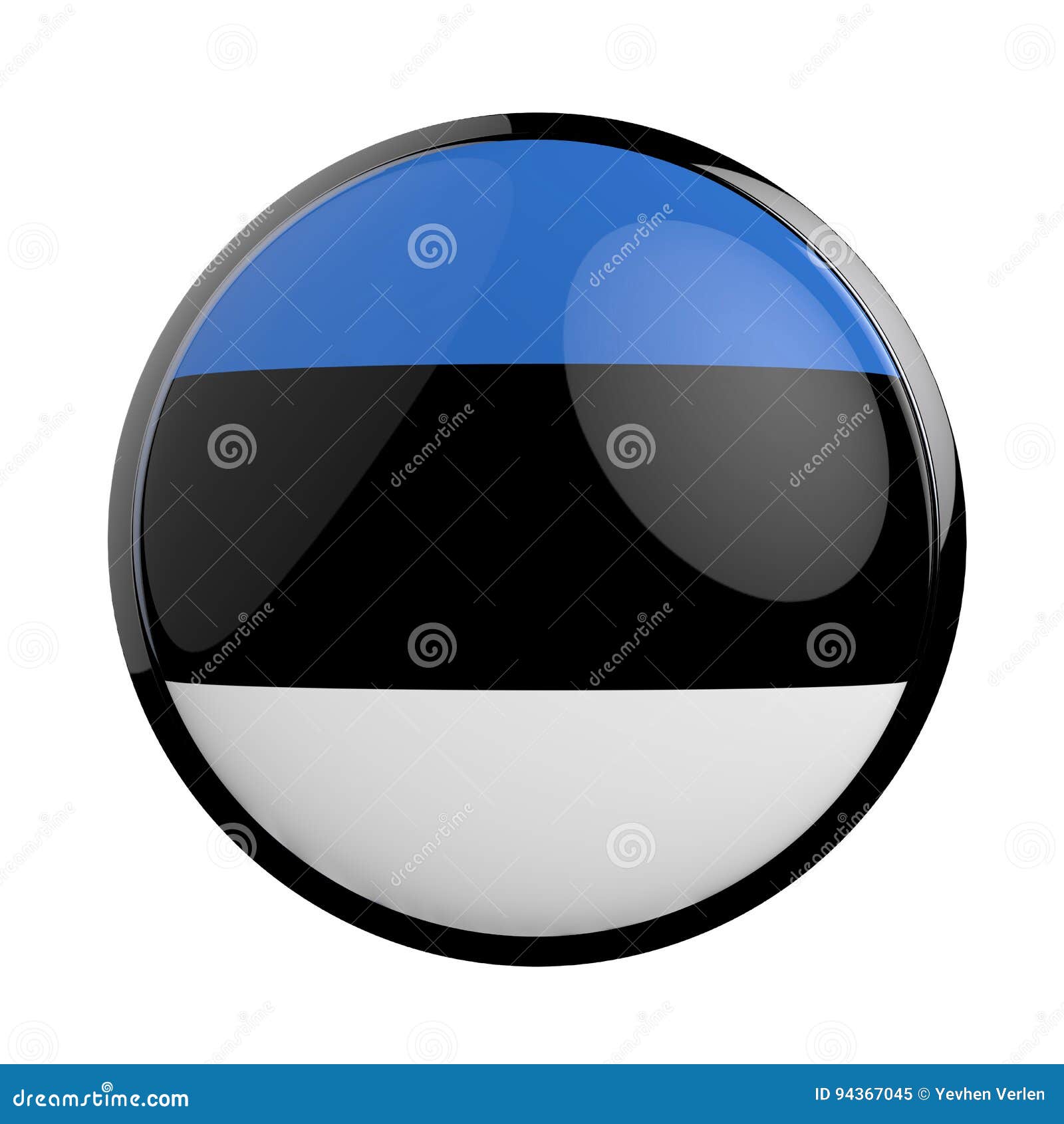 Rund Symbolsflagga Av Estland Stock Illustrationer - Illustration av ...