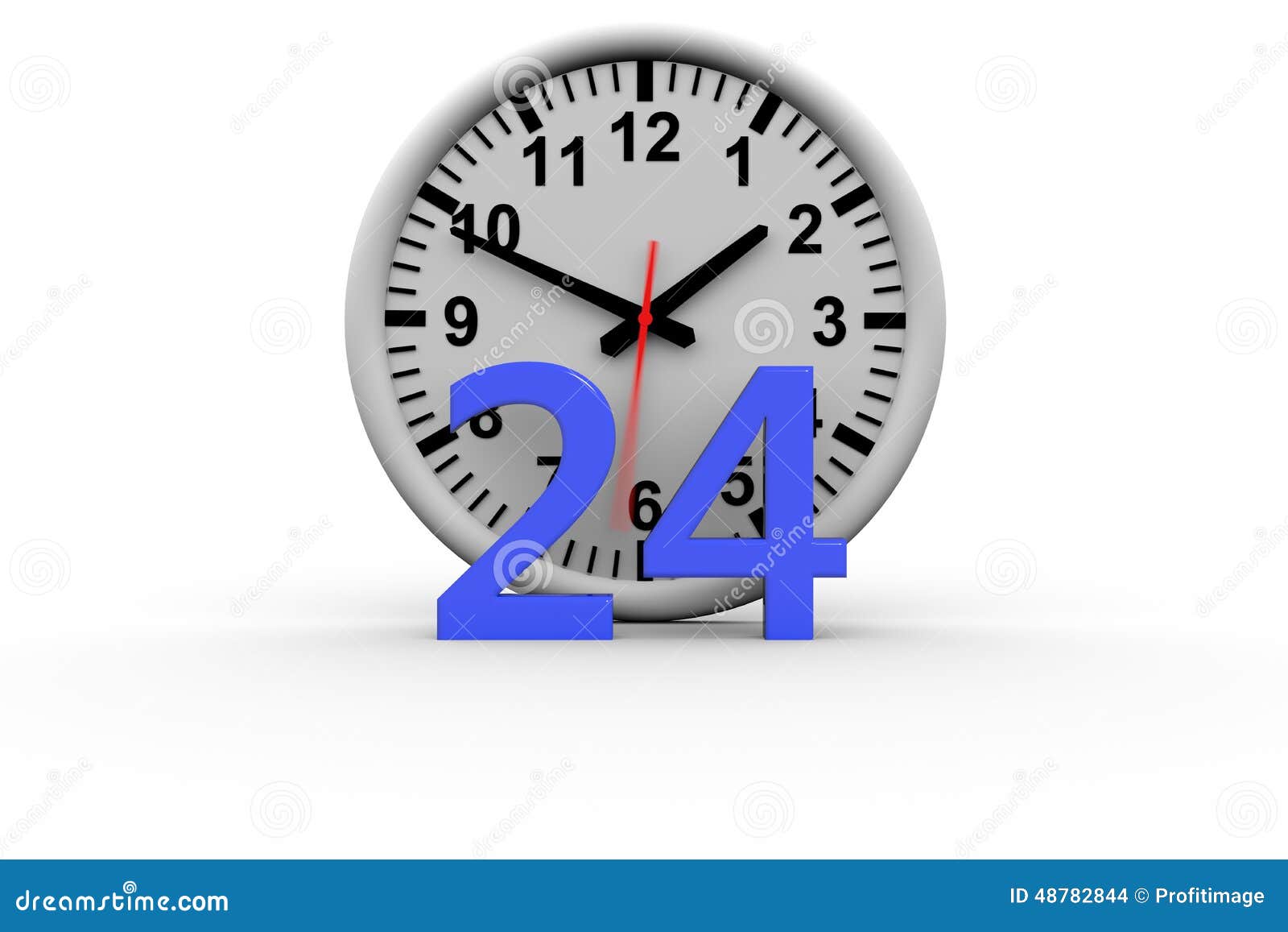 Rund um die Uhr stock abbildung. Illustration von rückseite - 48782844