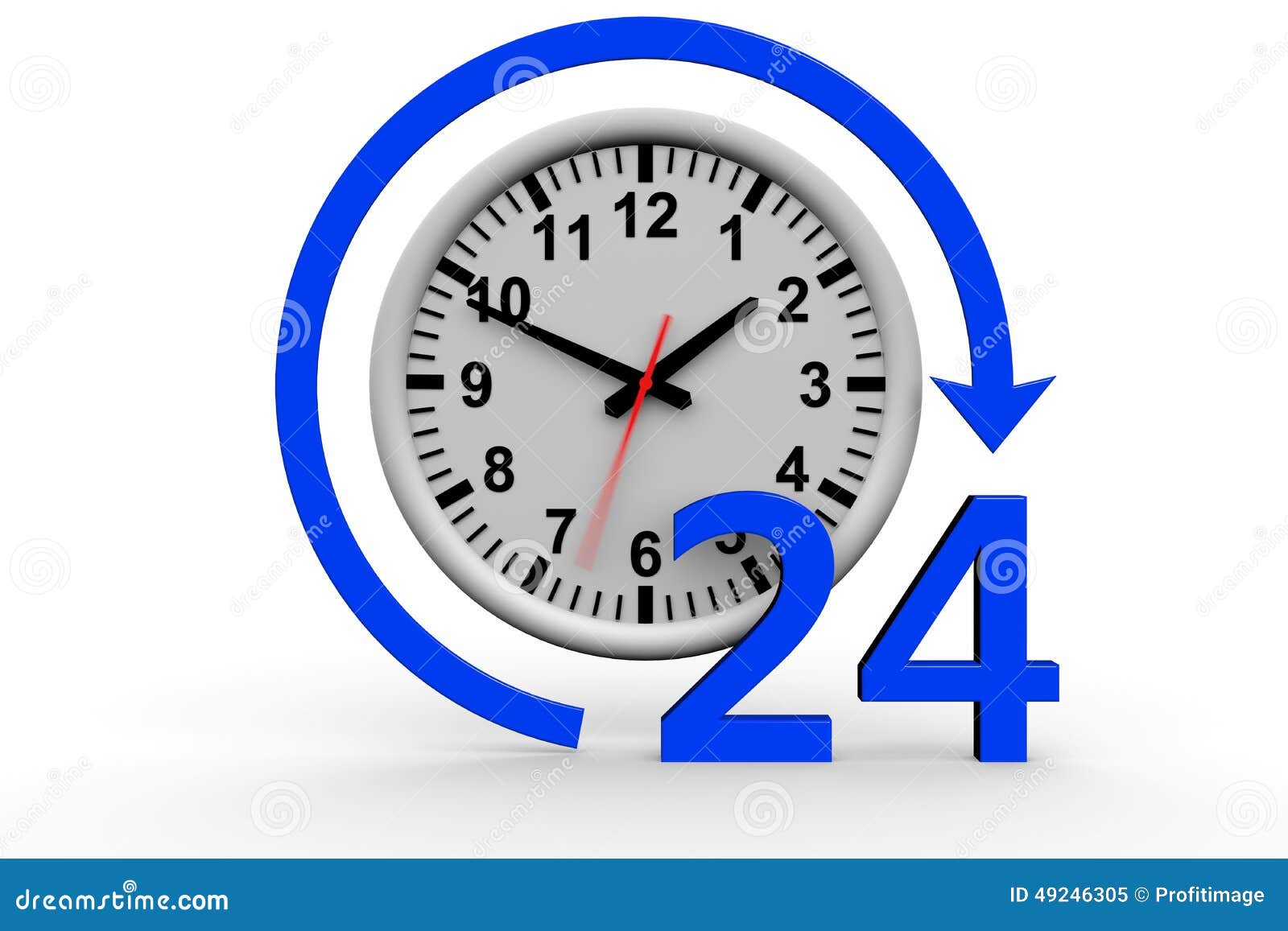 Rund um die Uhr stock abbildung. Illustration von clockwise - 49246305