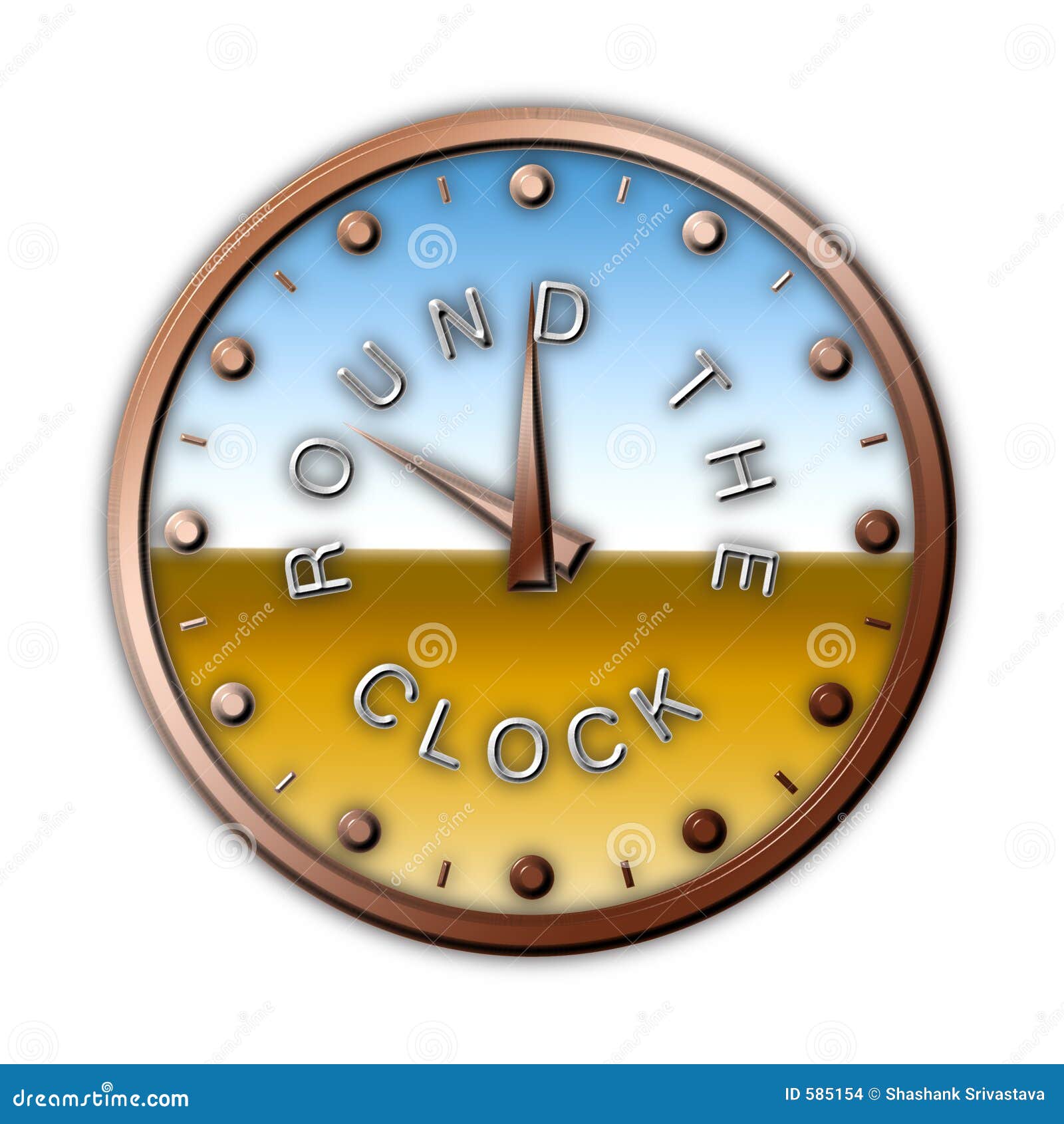 RUND UM DIE UHR stock abbildung. Illustration von gesicht - 585154