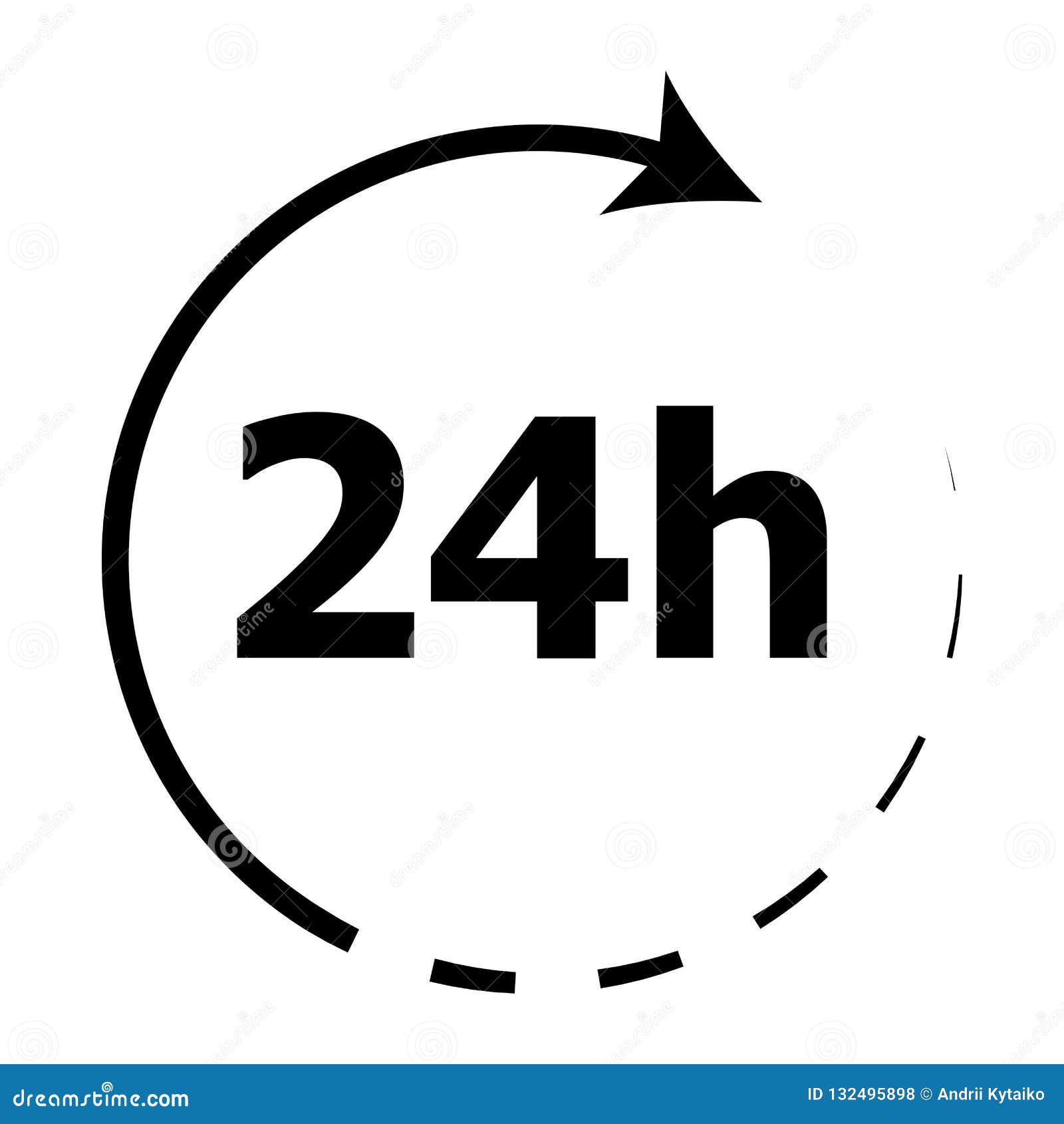 Rund Um Die Uhr Ikone 24 Stunden Vektor Abbildung - Illustration von ...