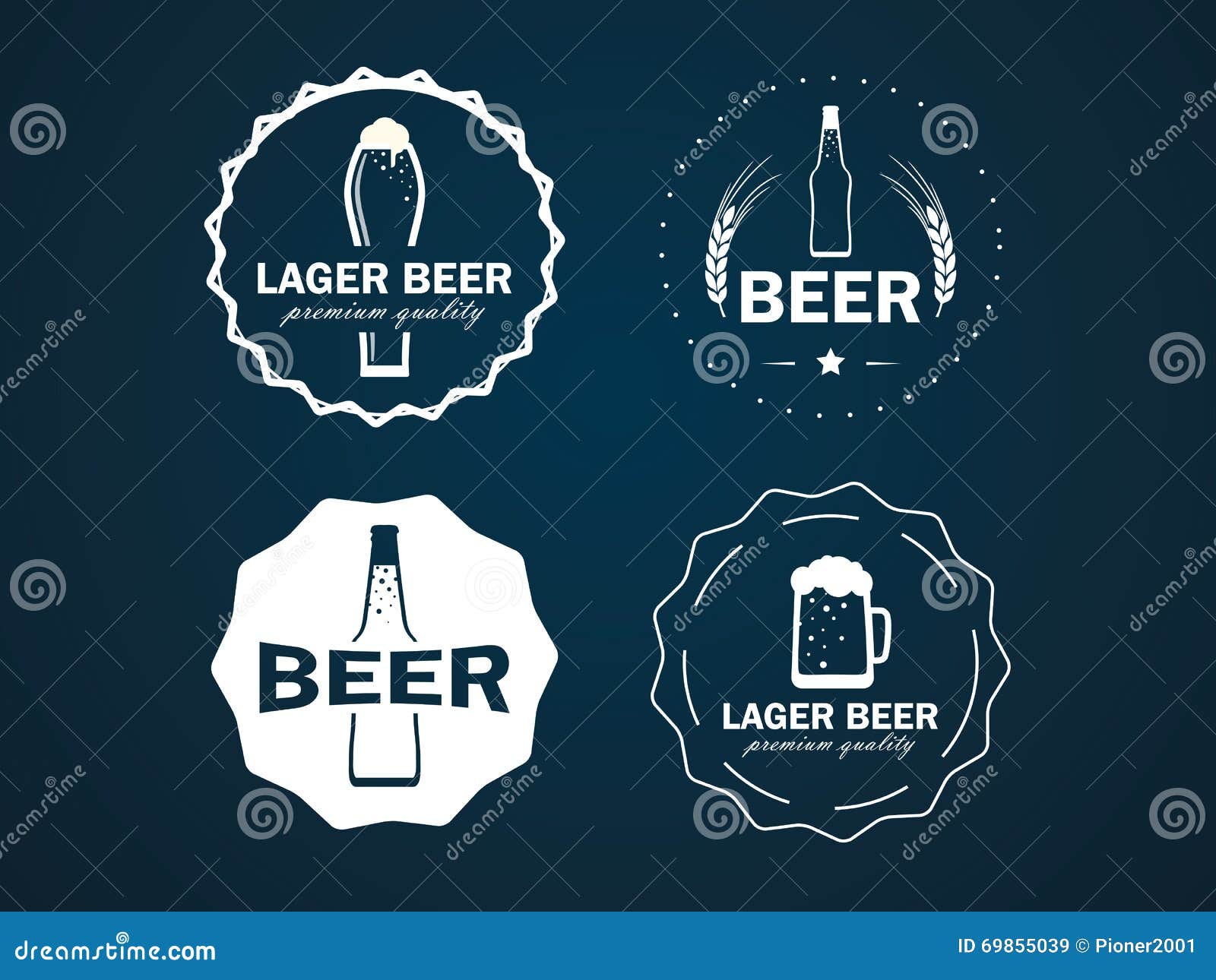 Runde Bierlogos vektor abbildung. Illustration von bernsteinfarbig ...