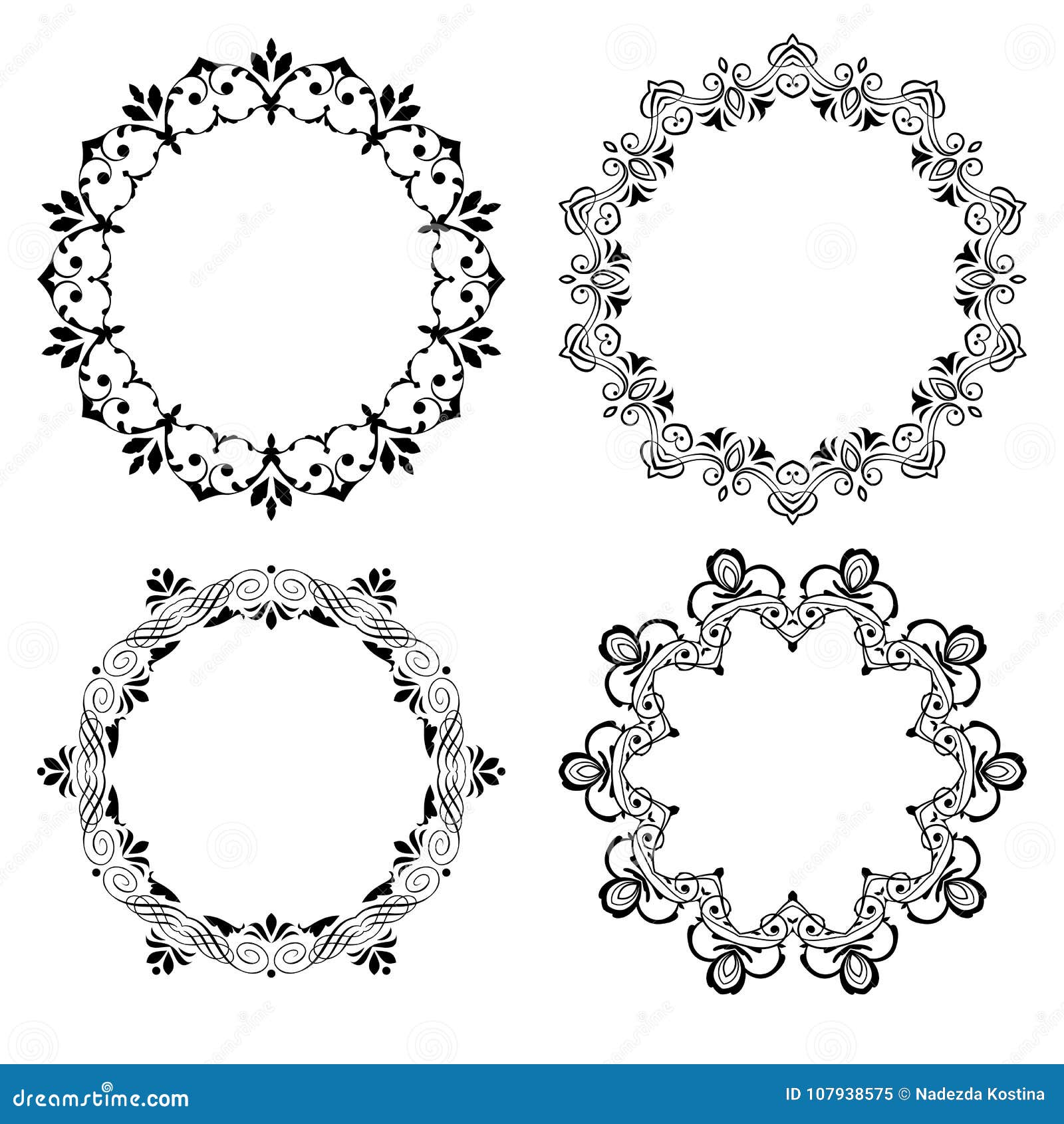 Runde Vektor-Rahmen vektor abbildung. Illustration von rund - 107938575