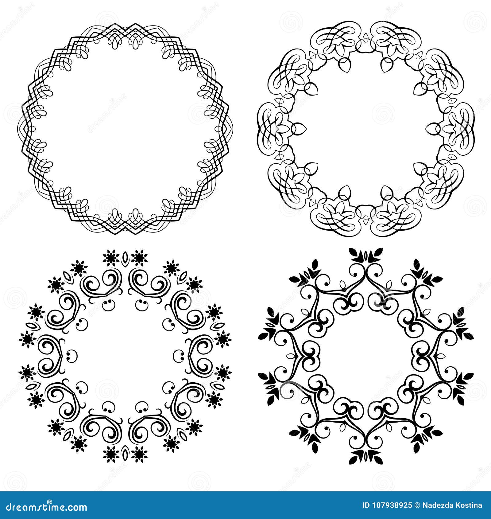 Runde Vektor-Rahmen vektor abbildung. Illustration von kennsatz - 107938925