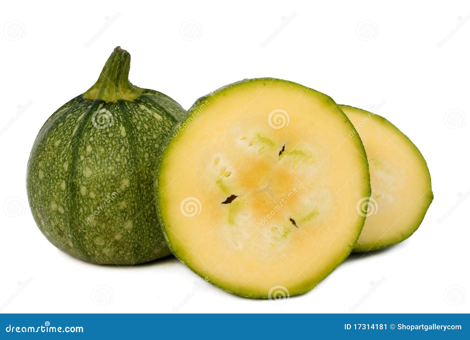 Runde Zucchini stockbild. Bild von getrennt, zucchini - 17314181