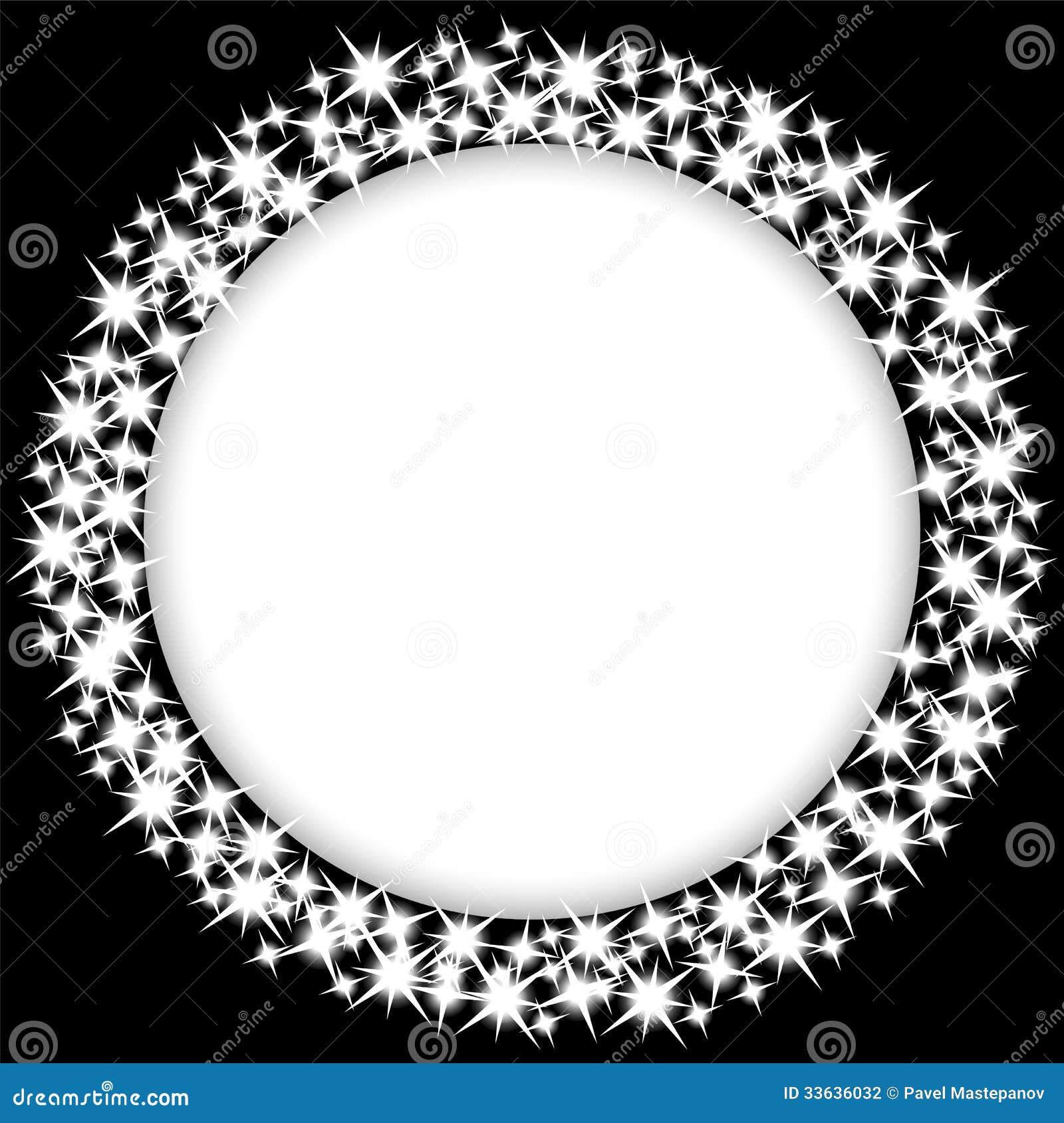Runder Rahmen mit Sternen vektor abbildung. Illustration von form ...