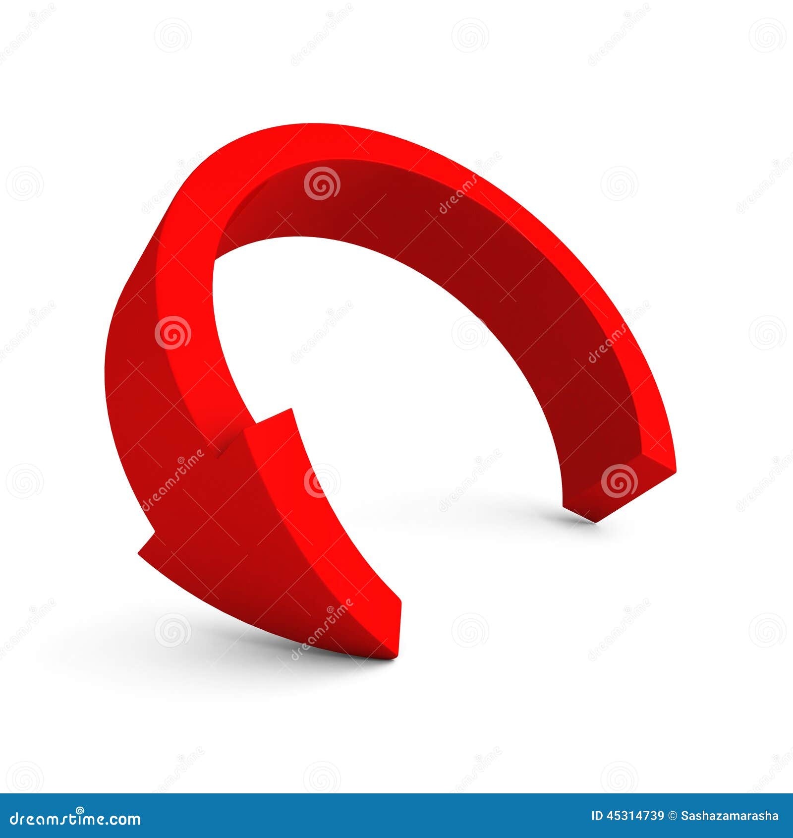 Runder Roter Pfeil Auf Weißem Hintergrund Stock Abbildung ...