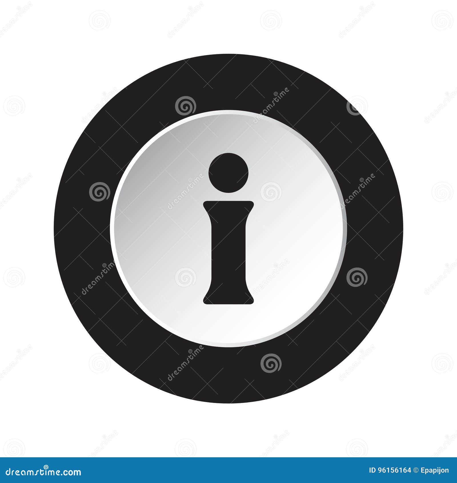 Runder Schwarzweiss-Knopf - Informationssymbol Vektor Abbildung ...