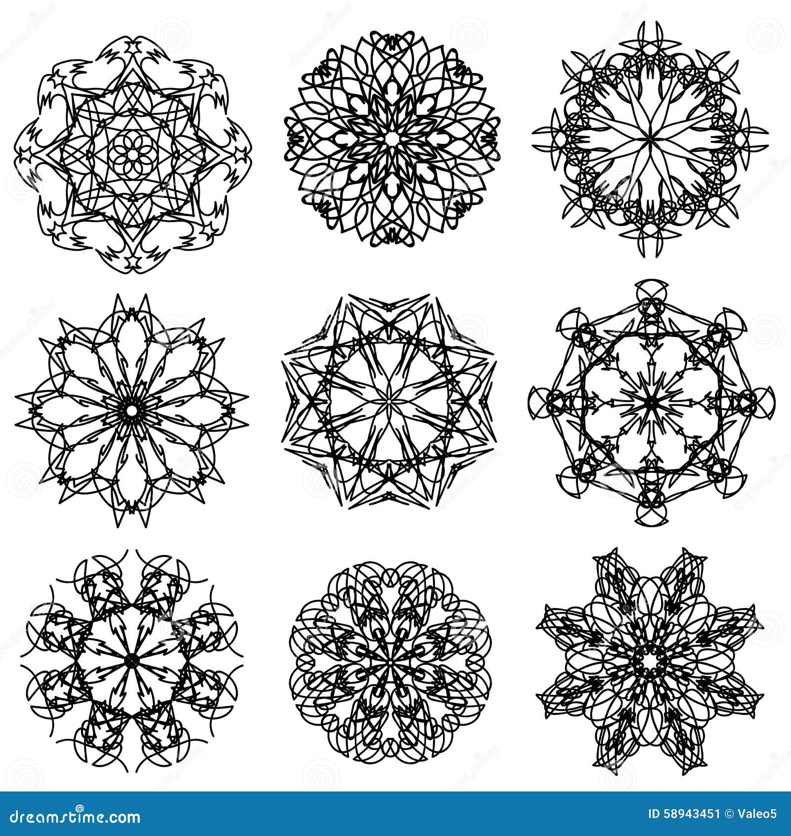 Rundes Dekoratives Geometrisches Muster Vektor Abbildung - Illustration ...