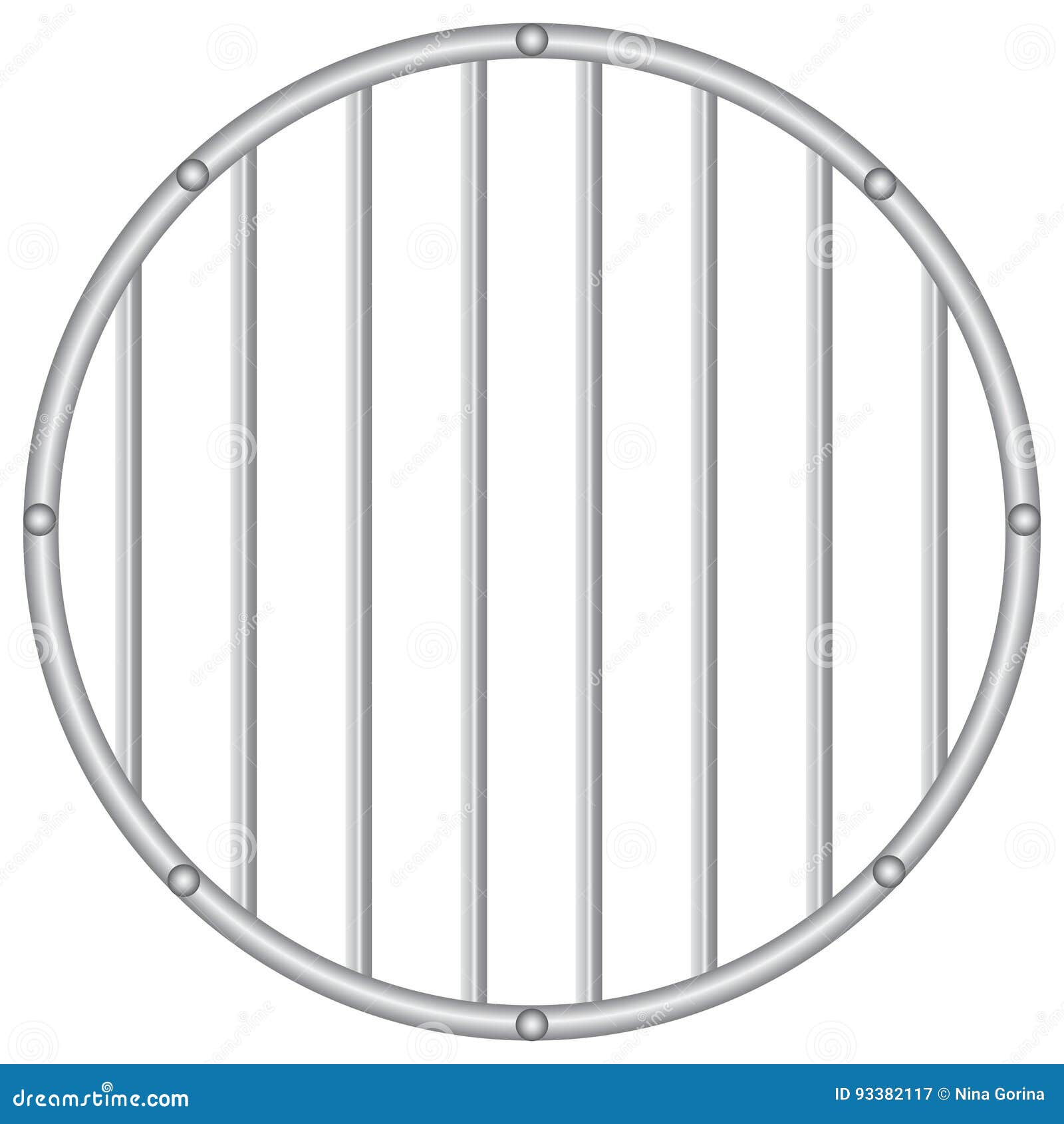 Rundes Gitter Mit Vertikalen Stangen Vektor Abbildung - Illustration ...