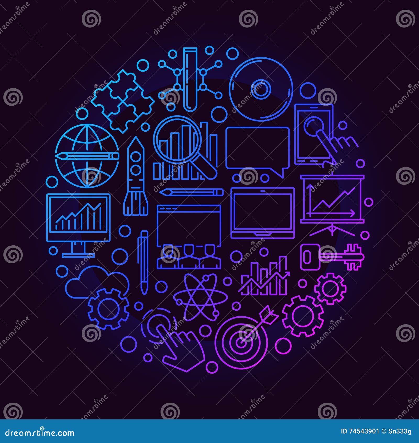 Rundes Helles Symbol Der Innovation Vektor Abbildung - Illustration von ...