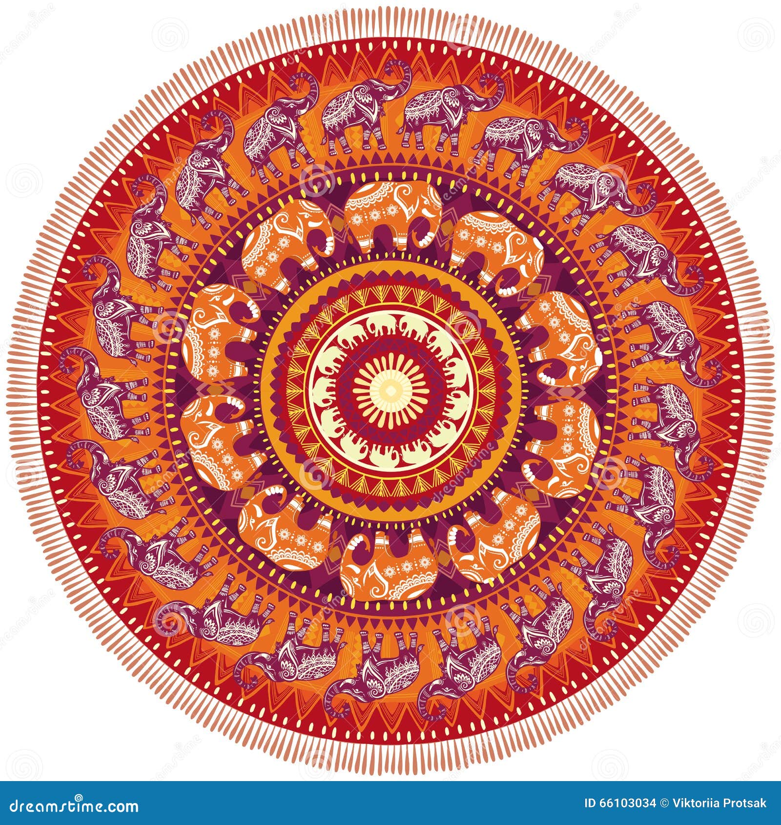 Rundes Muster Mit Elefanten Vektor Abbildung - Illustration von symbol ...