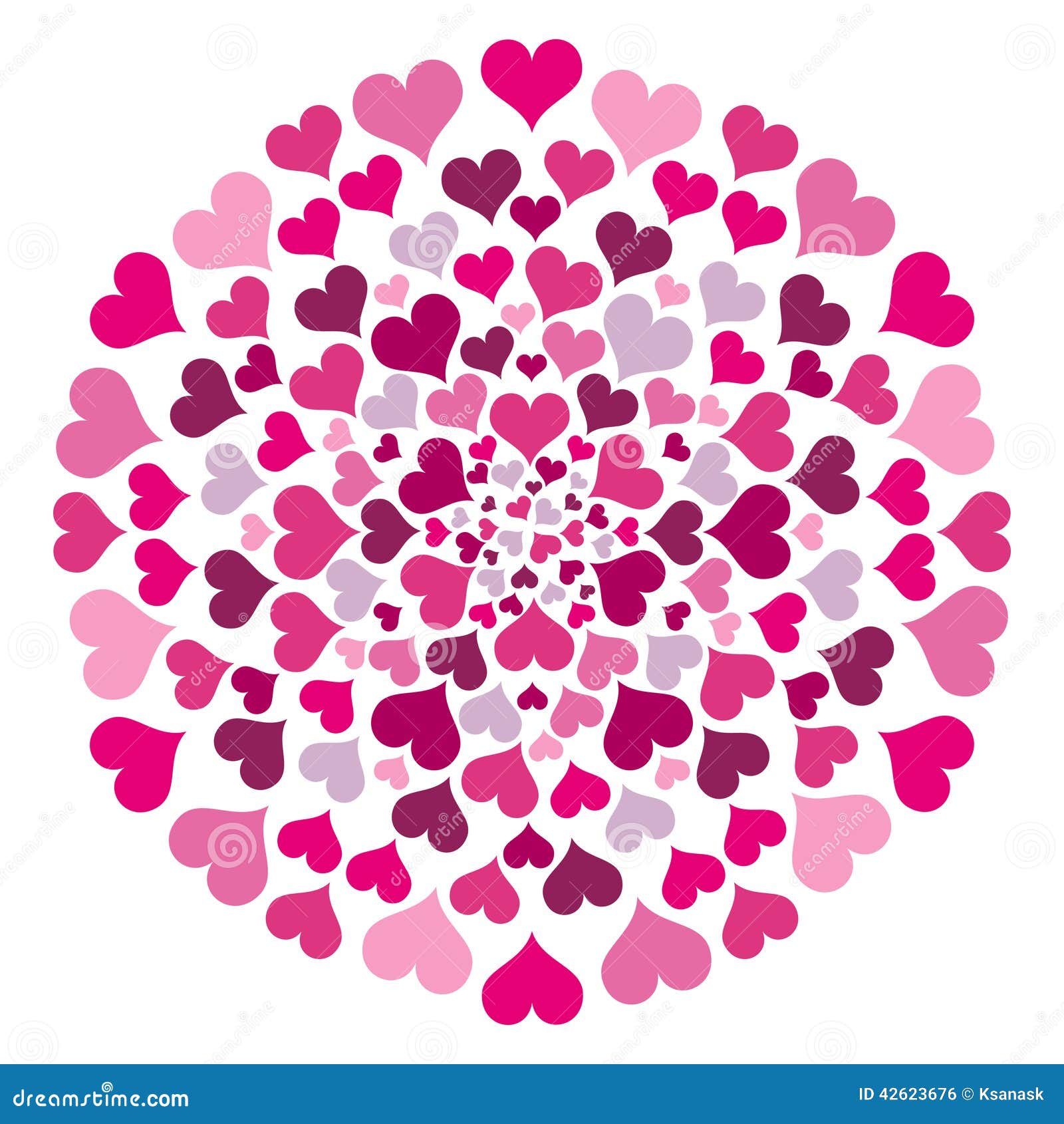 Rundes Muster mit Herzen vektor abbildung. Illustration von modern ...