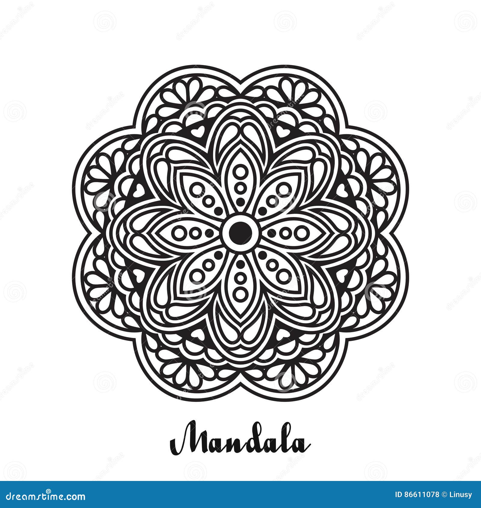 Rundes Verzierung-Muster vektor abbildung. Illustration von farbton ...