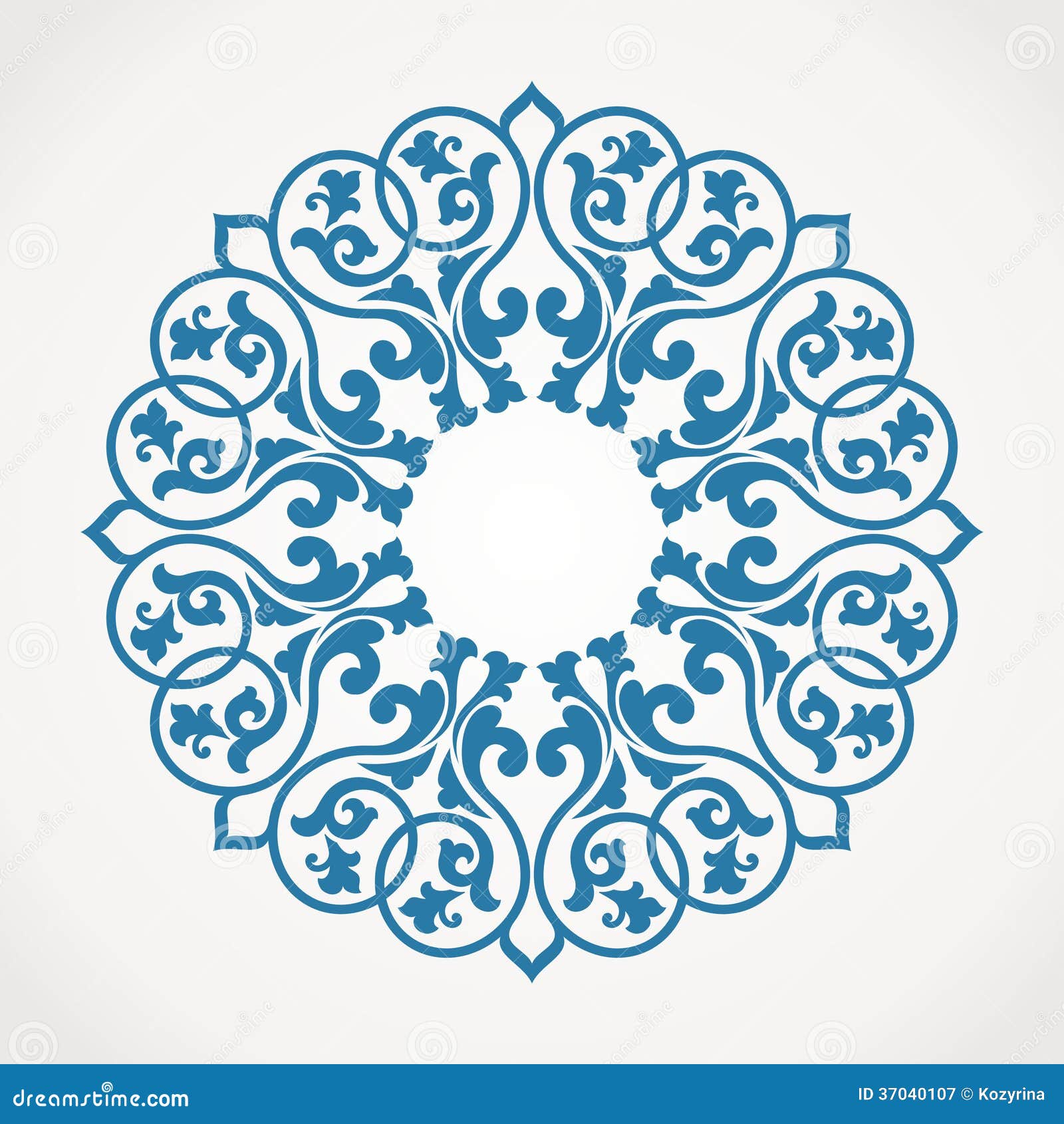Rundes Verzierungs-Muster. vektor abbildung. Illustration von kurve ...
