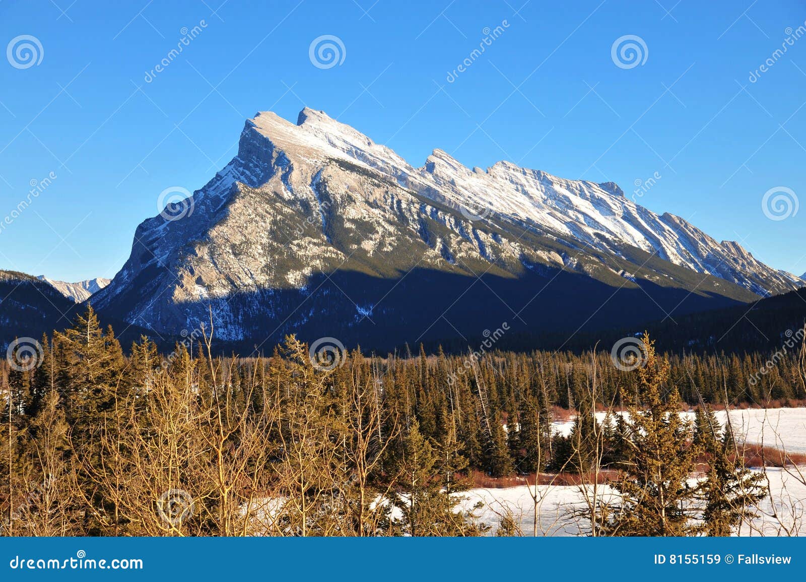 Rundle mountain in banff stock image. Image of high, national - 8155159